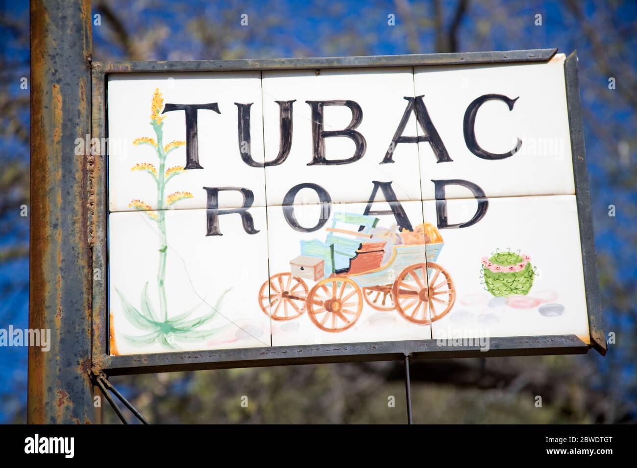 Road Sign, Tubac, Greater Tucson Region, Arizona, USA Stock Photo - Alamy