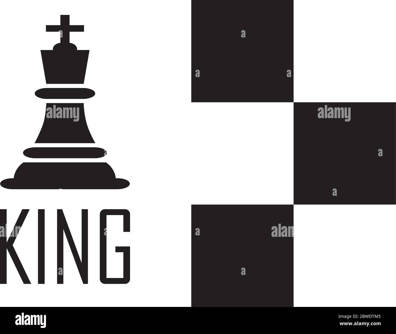 Chess Logo Concept with Checkerboard. Chess Vector Illustration. Black ...