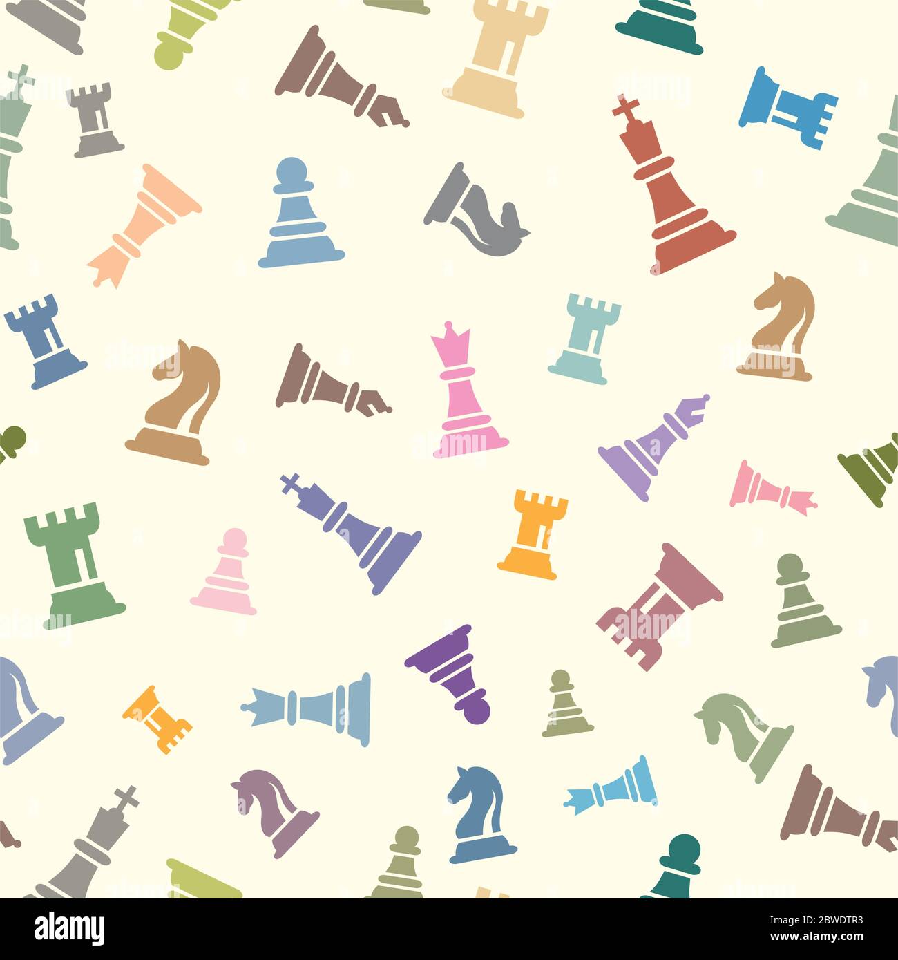 Seamless Chess vector pattern on Light Background. Colorful Chess ...