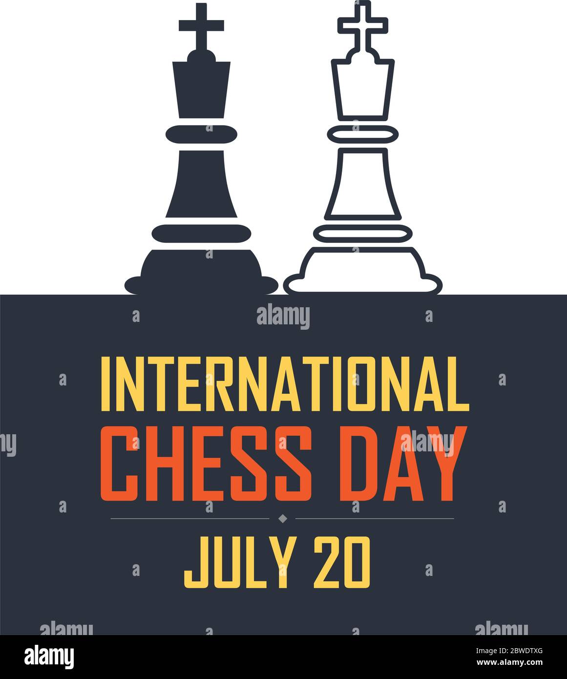 International Chess Day Vector Illustration on Dark Background. Chess ...