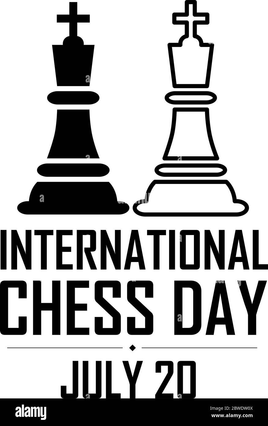 International Chess Day Vector Illustration on White Background. Chess ...