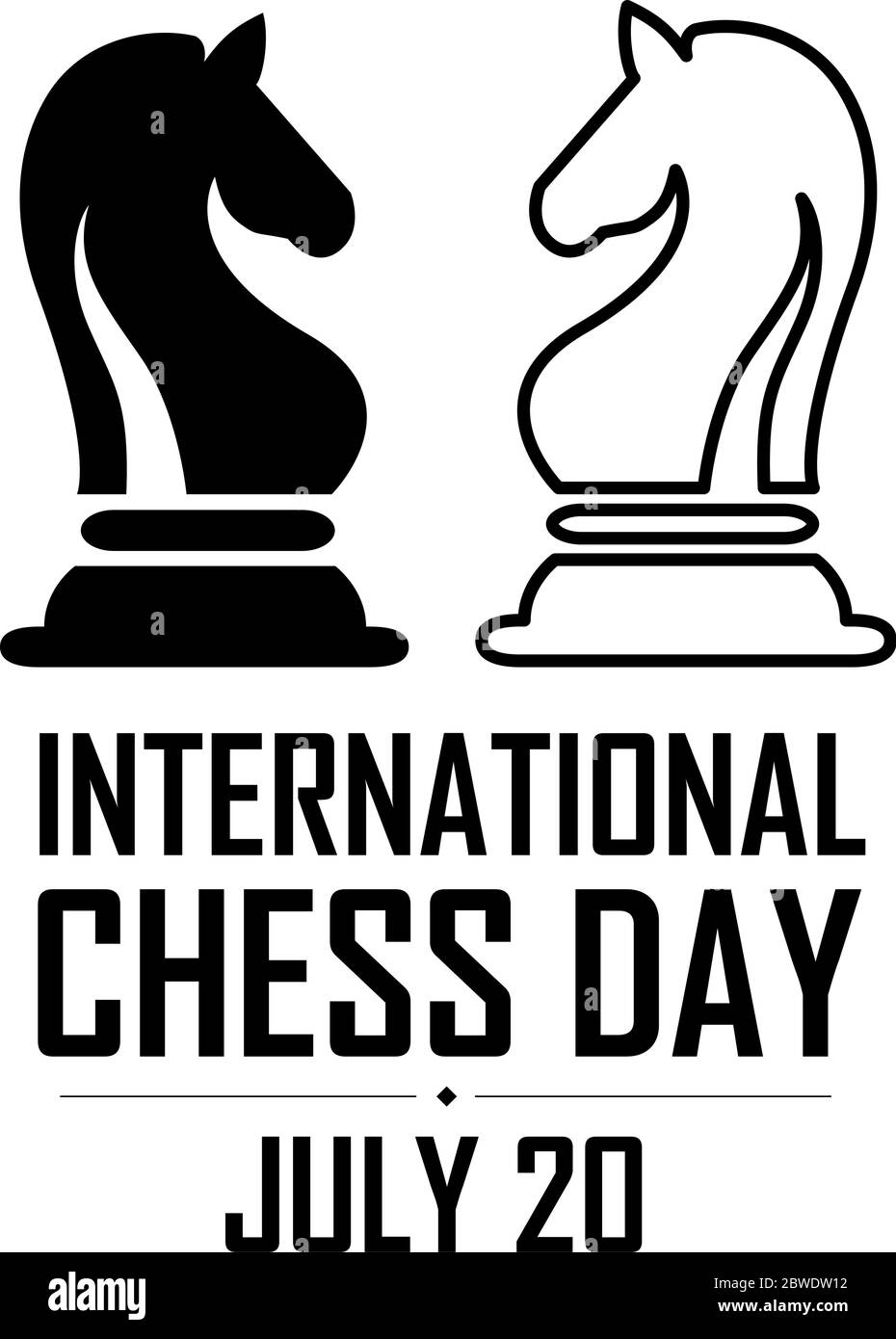 International Chess Day Vector Illustration on White Background. Chess ...