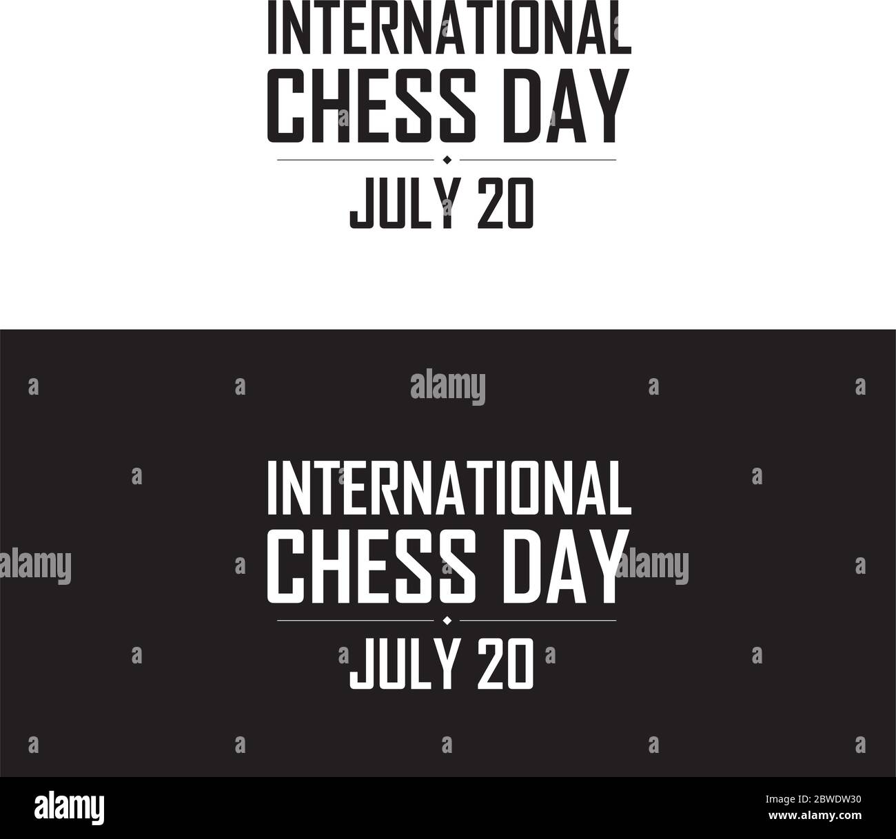 International Chess Day Typography Vector Illustration Isolated on ...