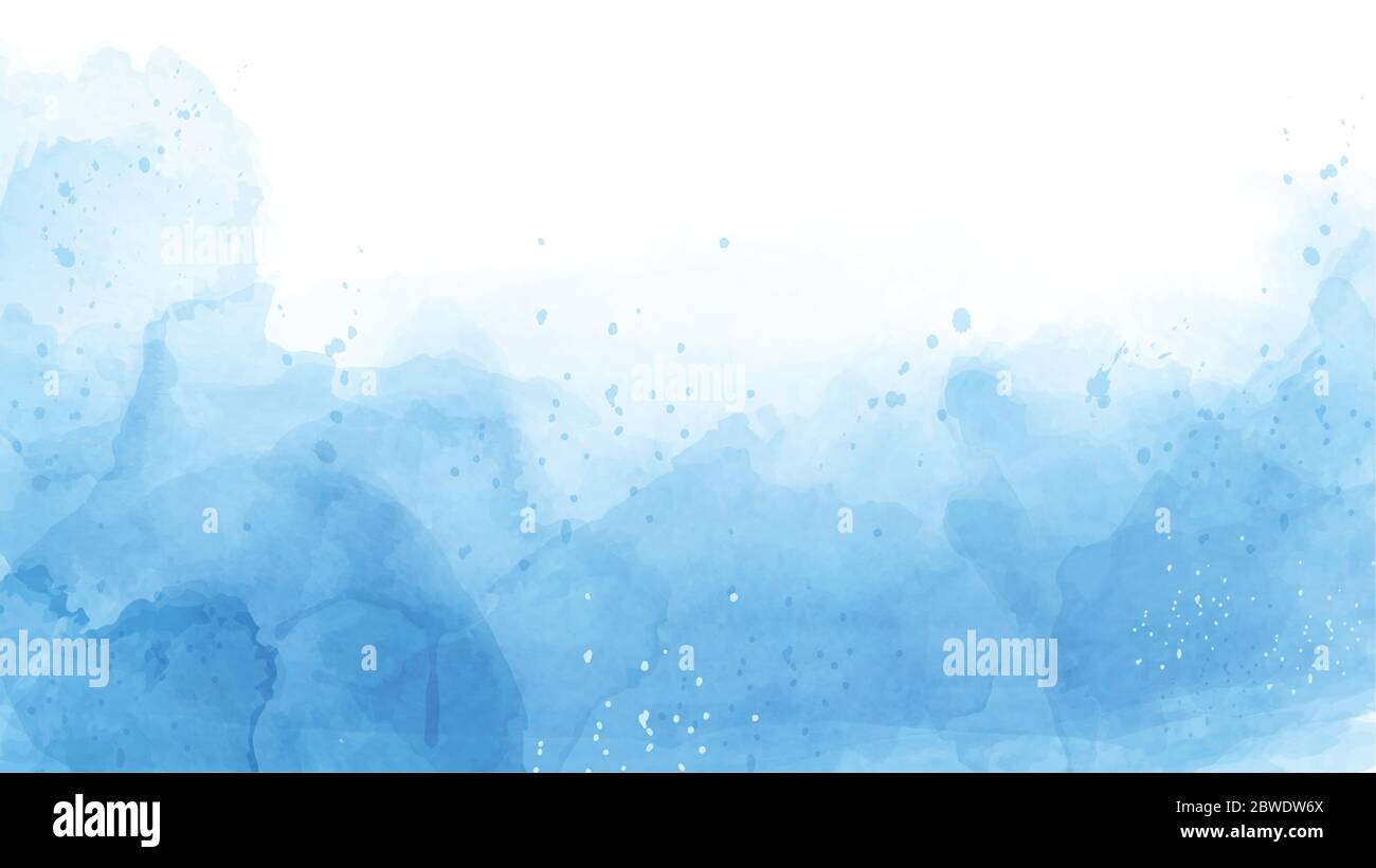 Abstract of blue watercolor background. Watercolor hand-drawn design ...