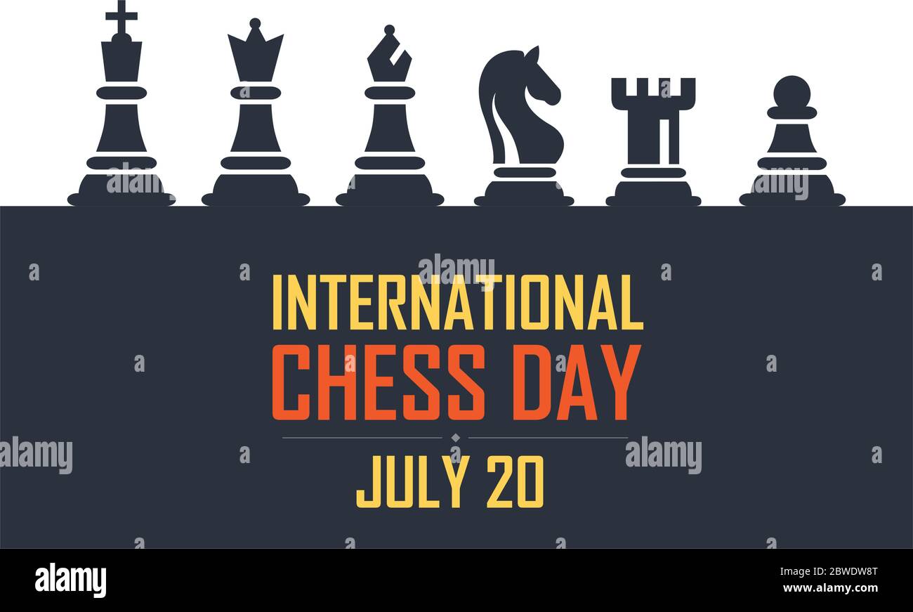 International Chess Day Vector Illustration on Dark Background. Chess ...