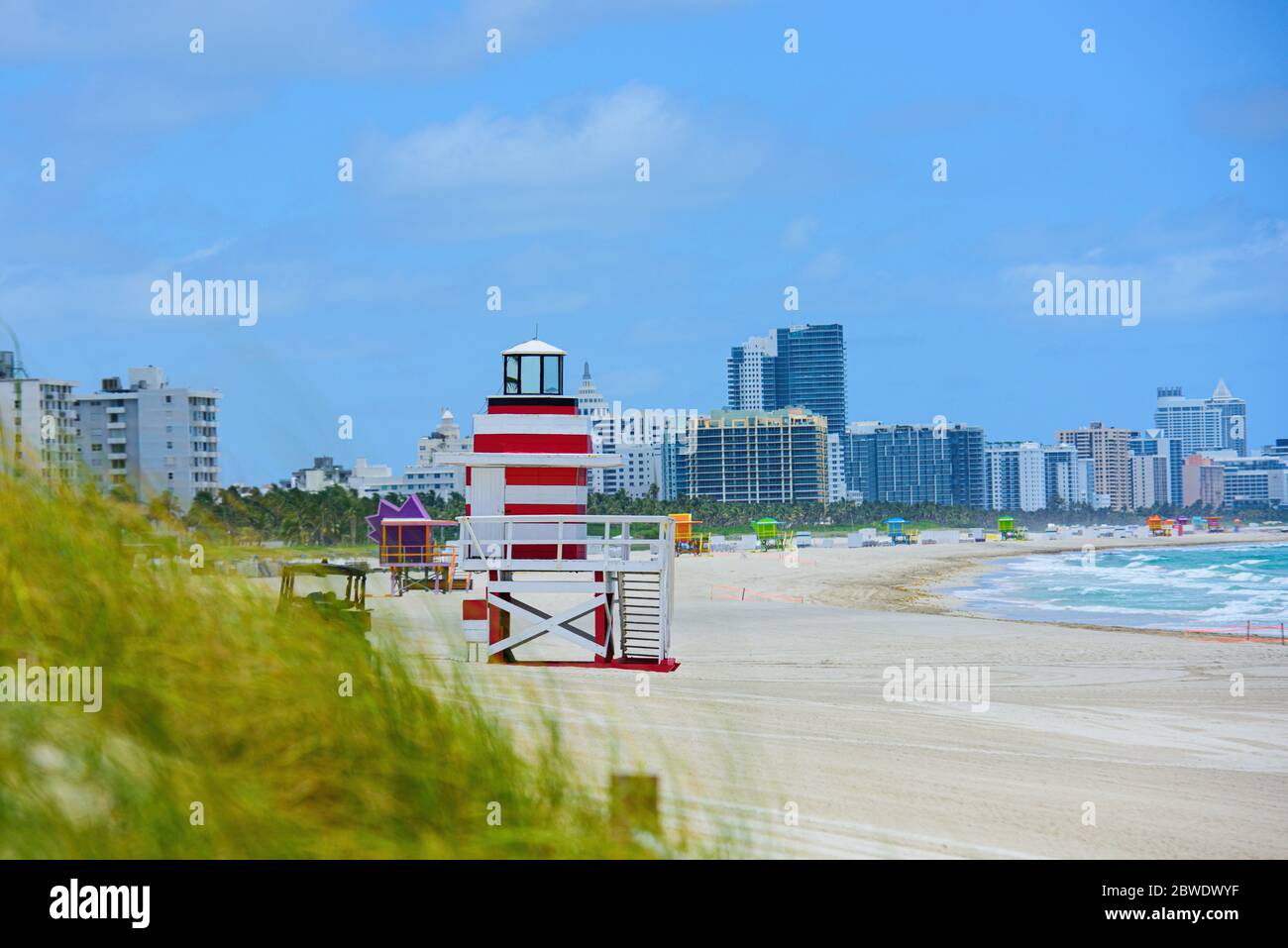 Miami Beach Lifeguard Stand in the Florida sunshine. Lifeguard Post on ...