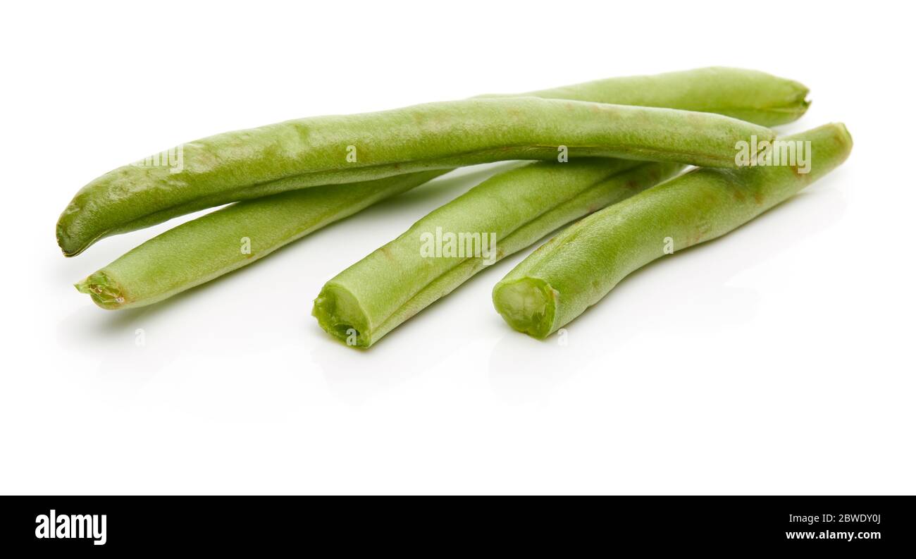 Green Bean Isolated on White Background Stock Photo - Alamy