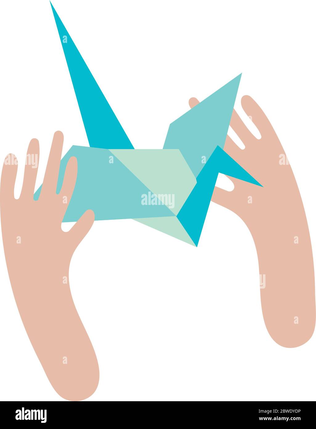 hands make origami flat style Stock Vector Image & Art - Alamy