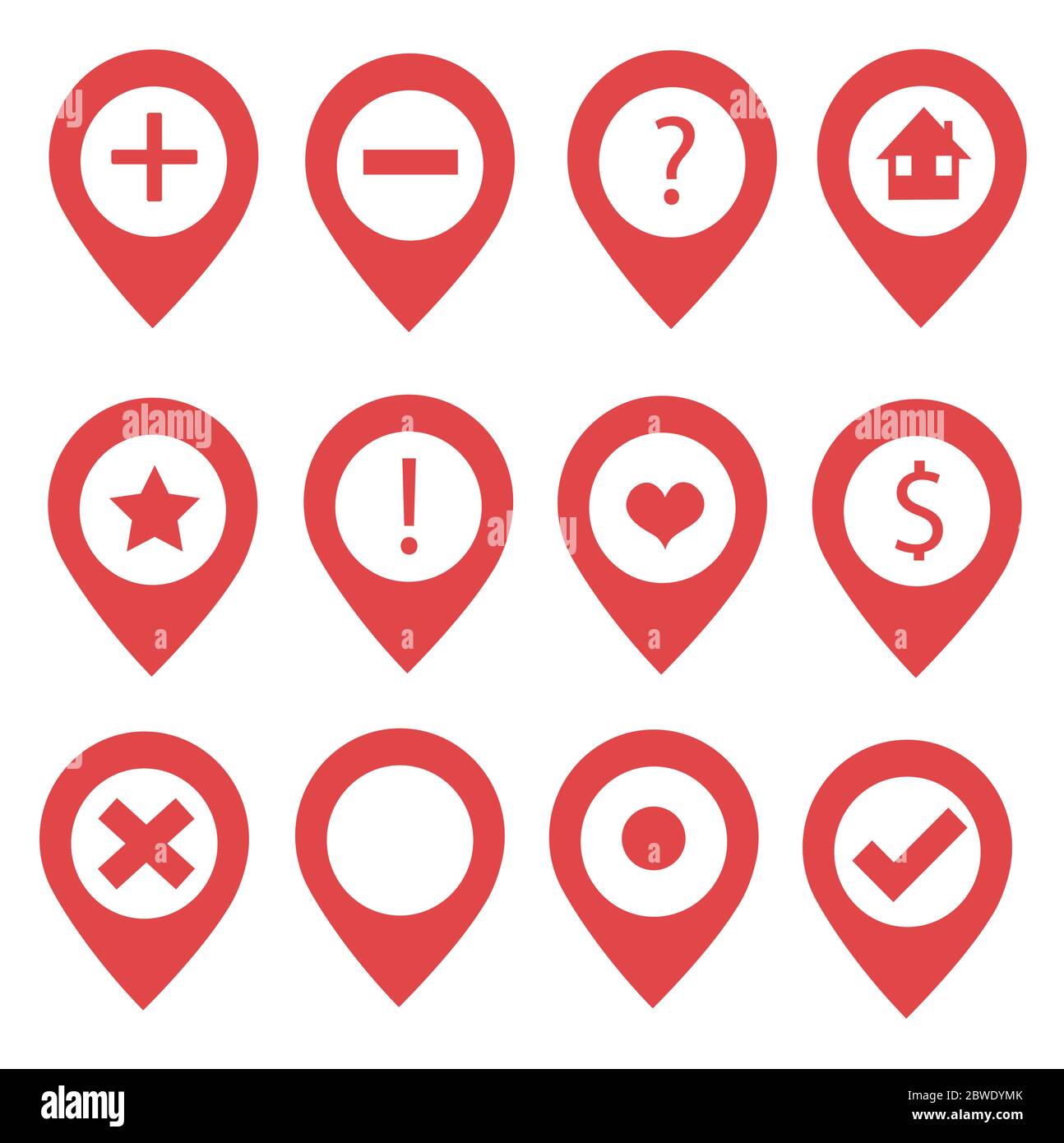 House symbol map pins Cut Out Stock Images & Pictures - Alamy