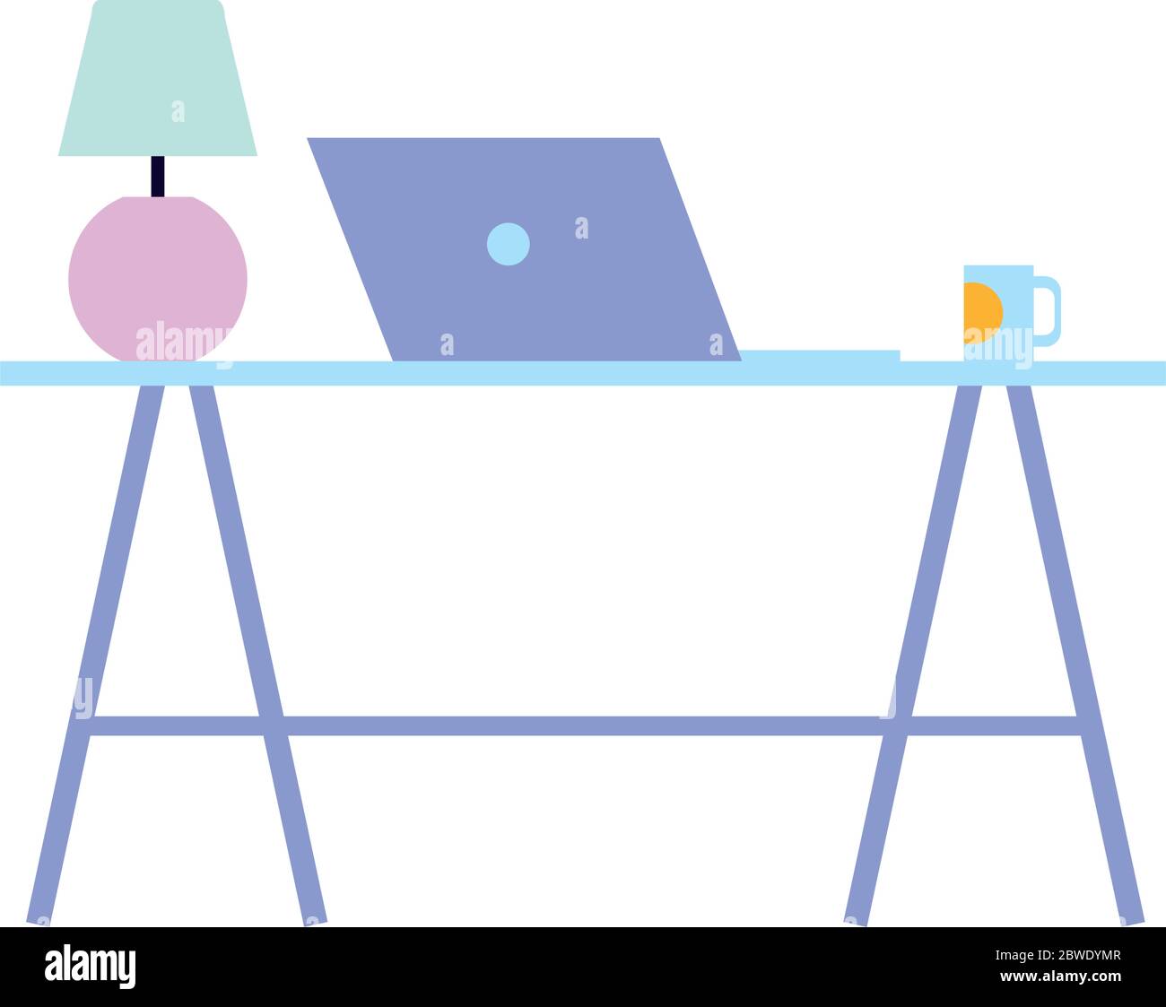 modern home furniture in warm colors vector illustration design Stock ...