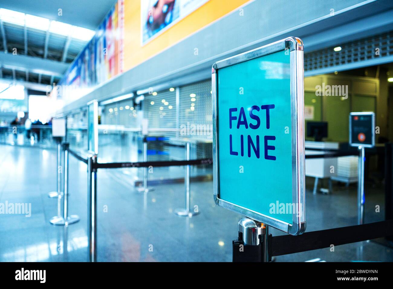 Fast check-in line at the airport for VIP airline passengers Stock ...