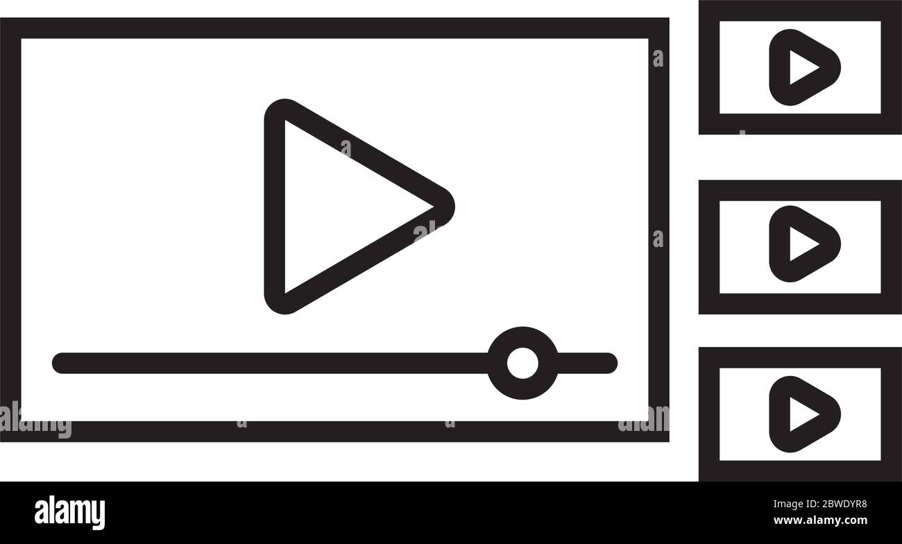 media player template line style icon Stock Vector Image & Art - Alamy