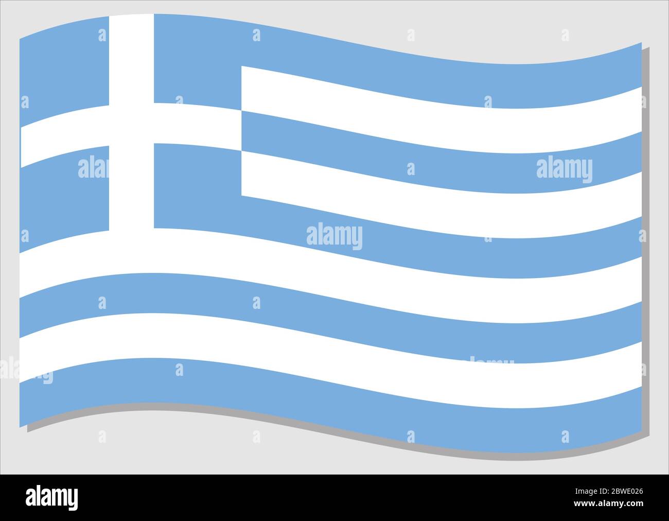 Waving flag of Greece vector graphic. Waving Greek flag illustration ...