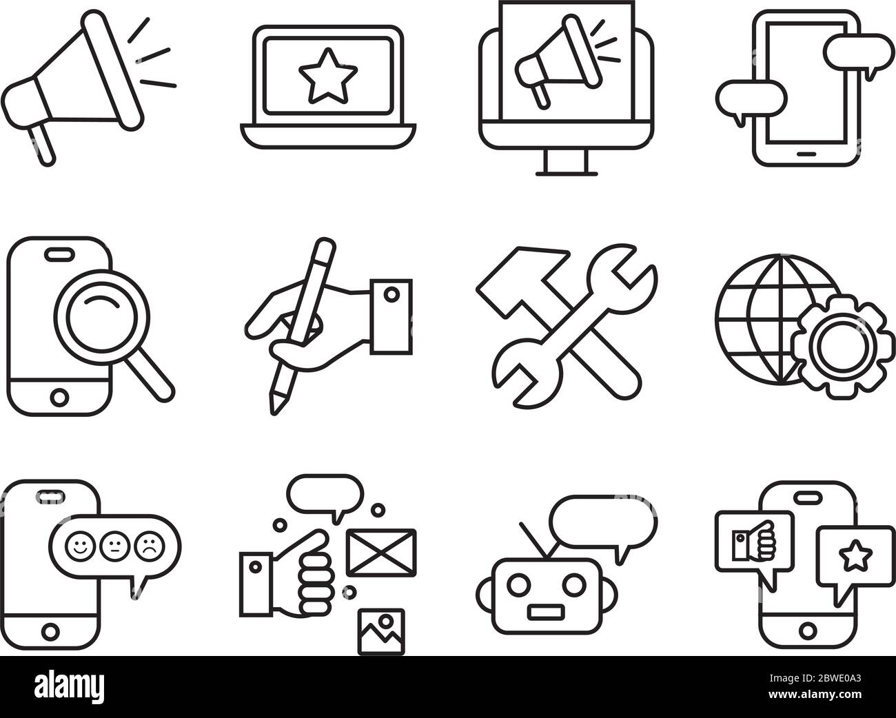 set of digital contents icons Stock Vector Image & Art - Alamy