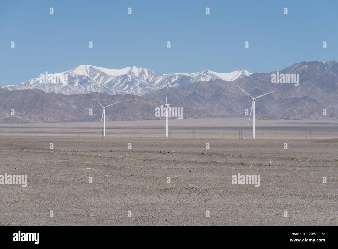wind power plant on dry land Stock Photo - Alamy