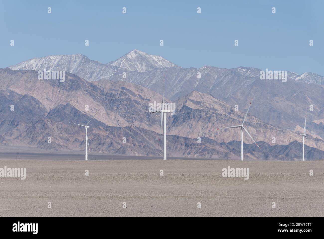 wind power plant on dry land Stock Photo - Alamy