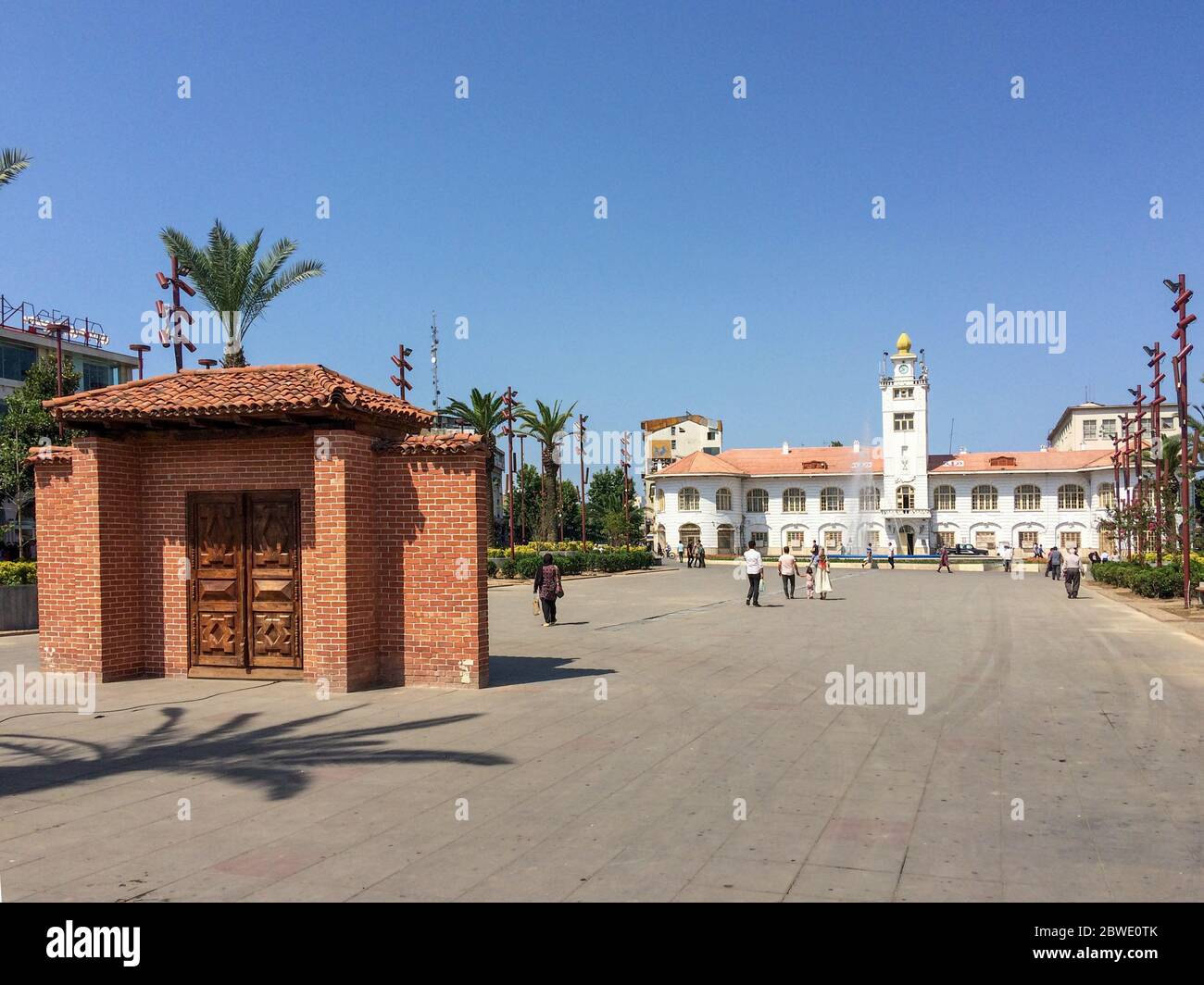 The symbolic entrance gate of Rasht city in front of Rasht municipality ...