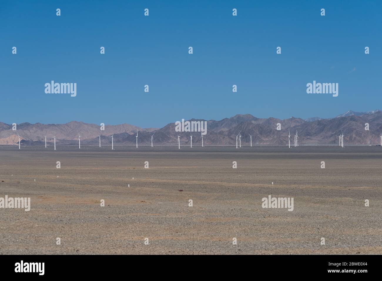 wind power plant on dry land Stock Photo - Alamy