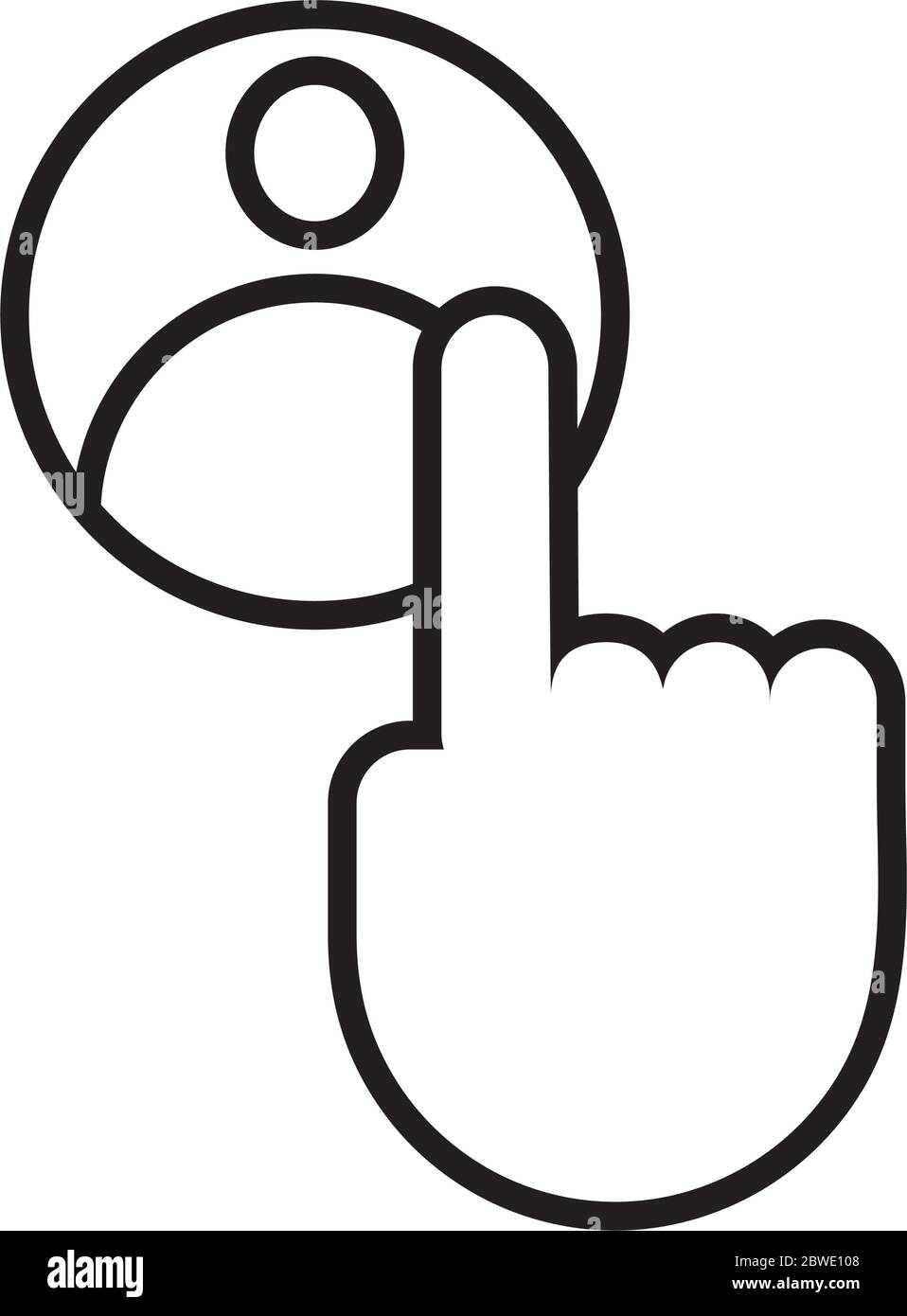 hand index button line style Stock Vector Image & Art - Alamy