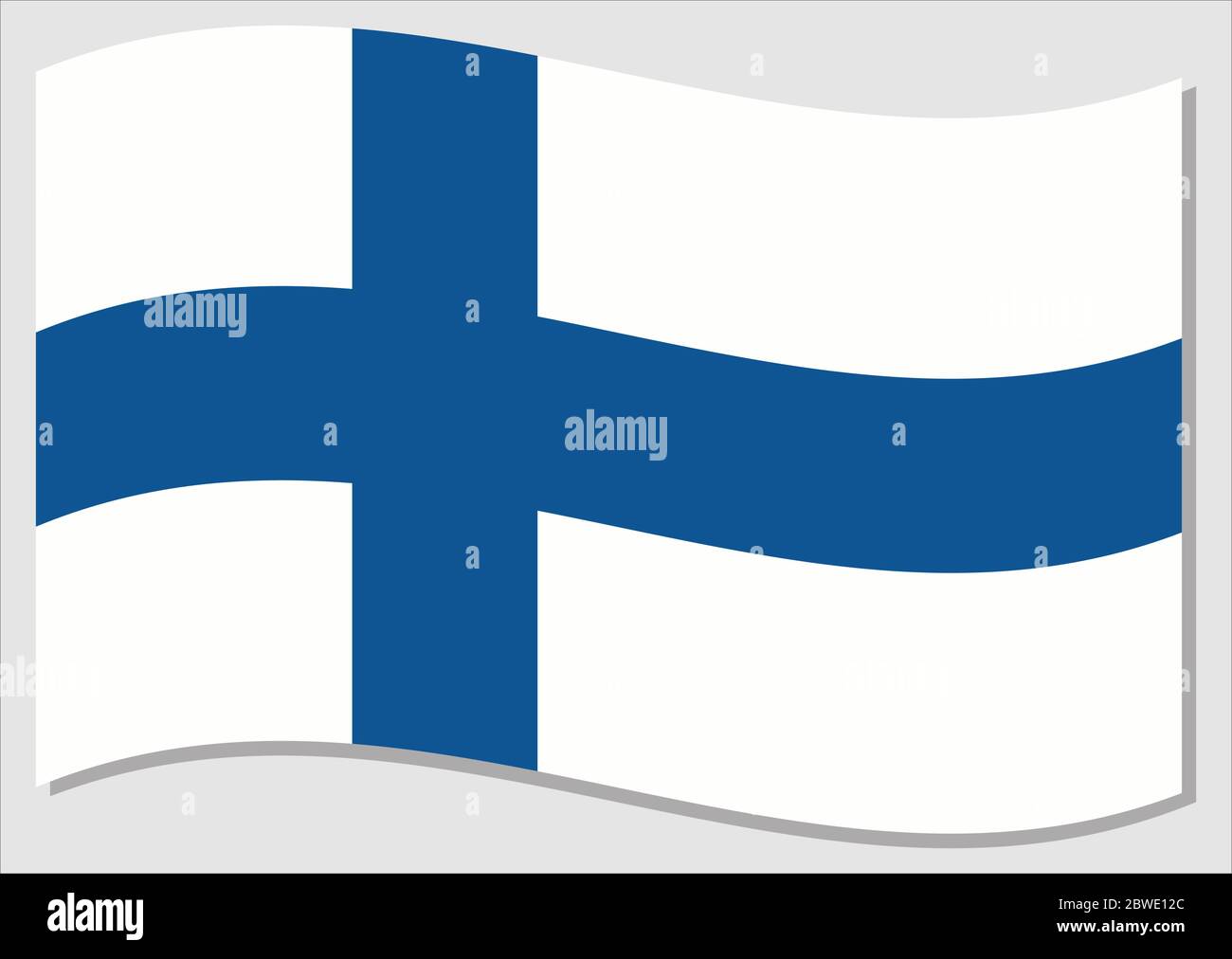 Waving flag of Finland vector graphic. Waving Finnish flag illustration ...