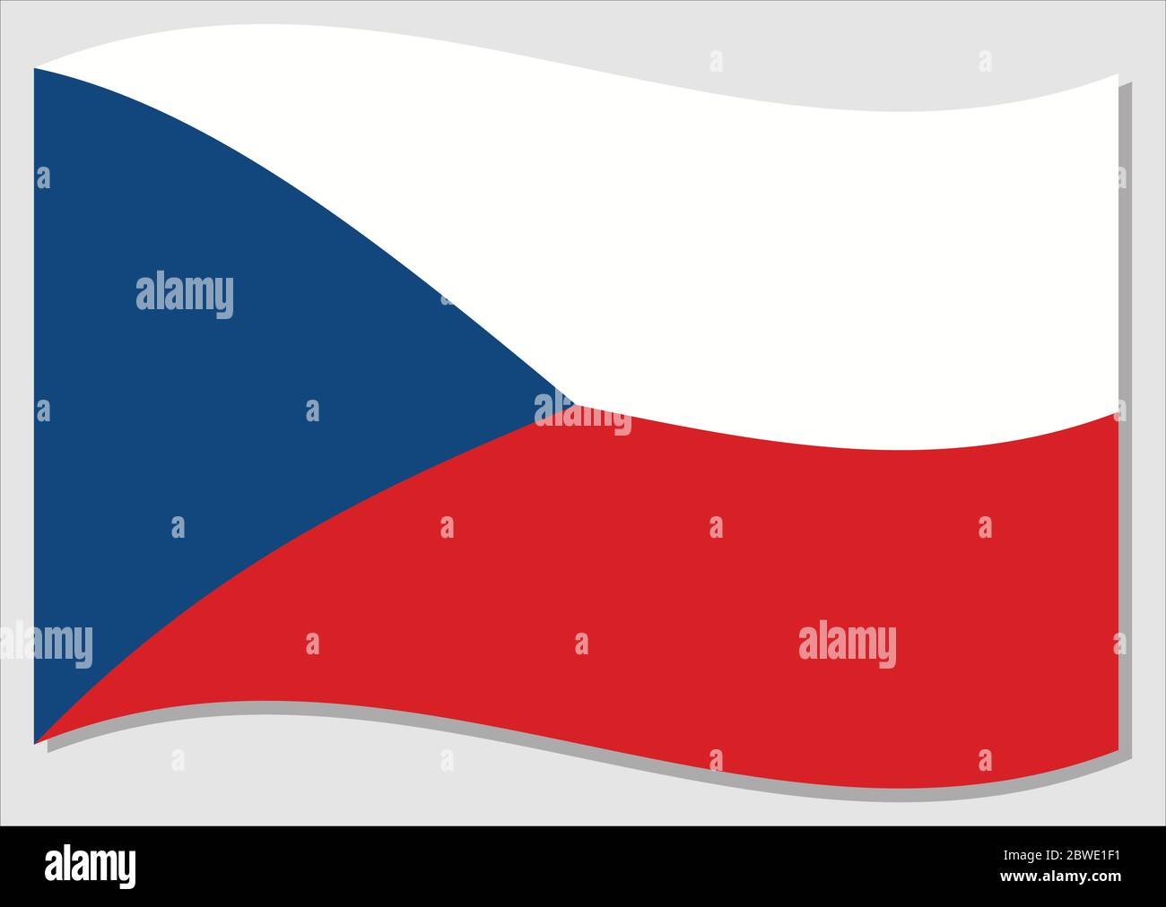 Waving flag of Czechia vector graphic. Waving Czech flag illustration ...