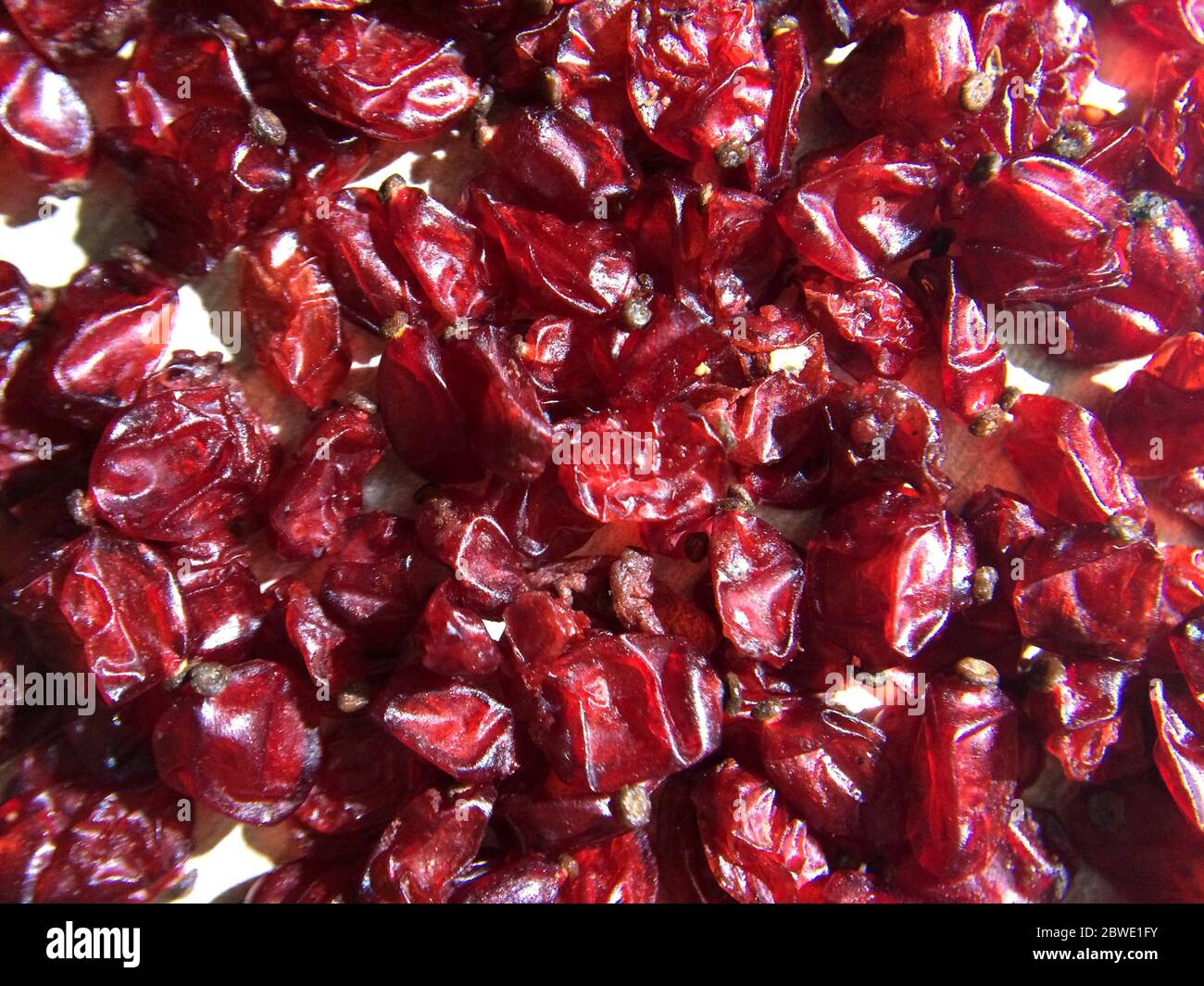 Close up of dry red barberry background. Full of antioxidants. Health ...