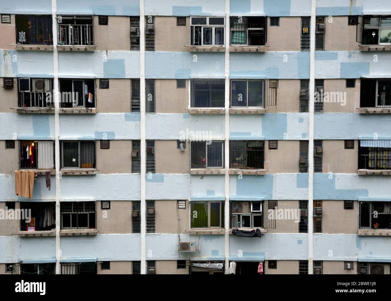 windows of a public housing block, Hong Kong Stock Photo - Alamy