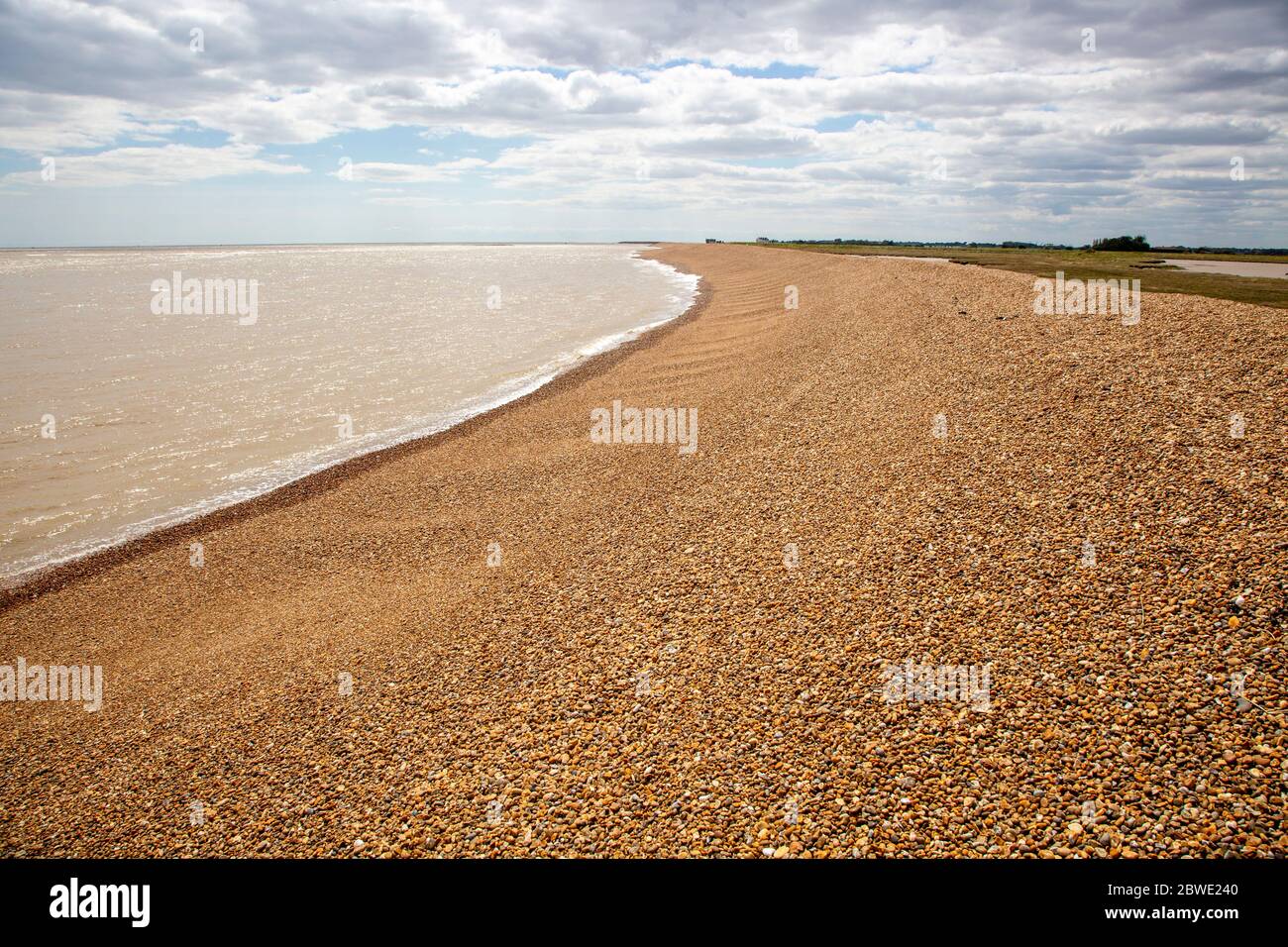 Looking downstream River Ore at its mouth at North Weir Point going ...
