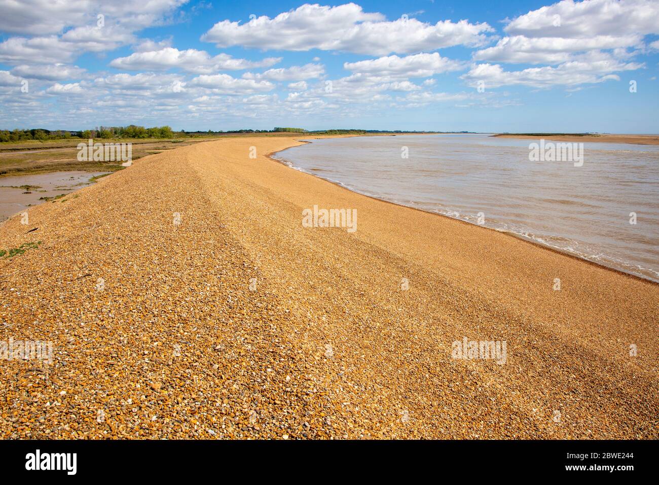 Looking upstream River Ore very near its mouth at North Weir Point ...