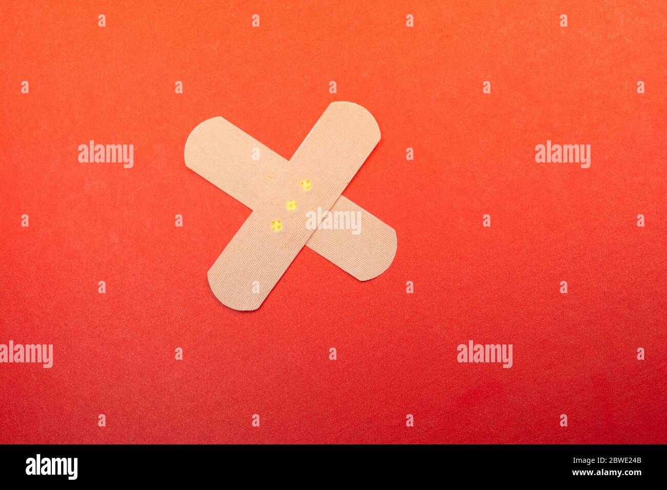 Dressing plasters, wound cross plastering band Stock Photo - Alamy