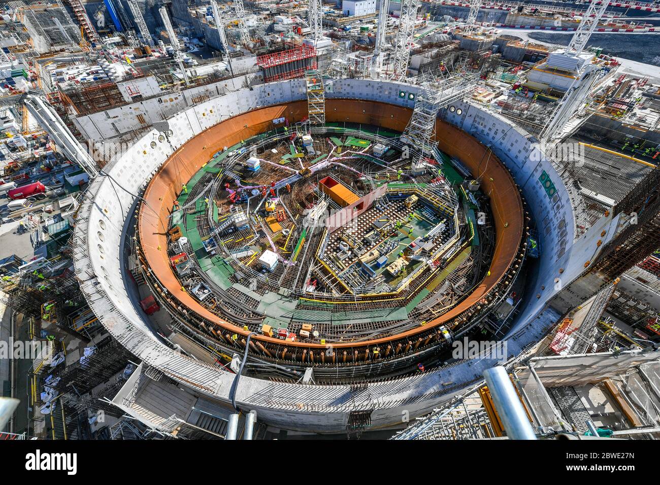 The nuclear reactor on unit 1 at Hinkley Point C nuclear power station ...