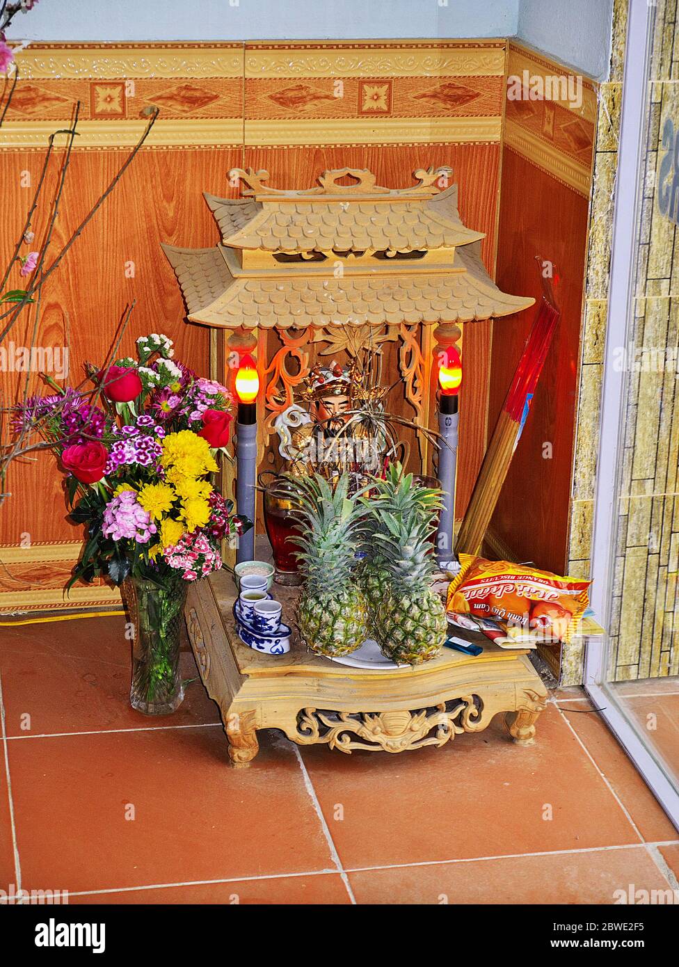 Hanoi / Vietnam - 24 Feb 2012: The small home altar, Vietnam Stock ...