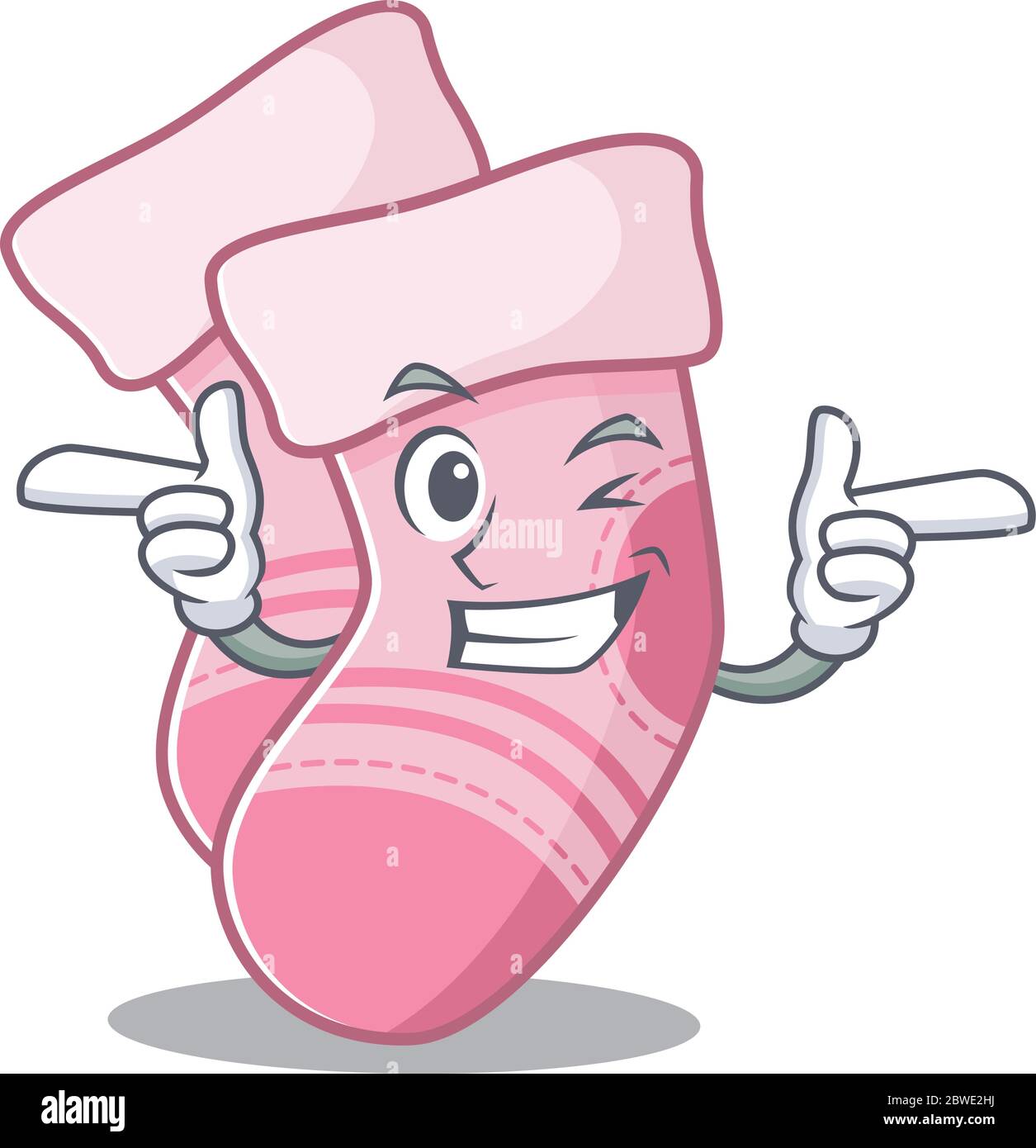 Cartoon design of baby socks showing funny face with wink eye Stock ...