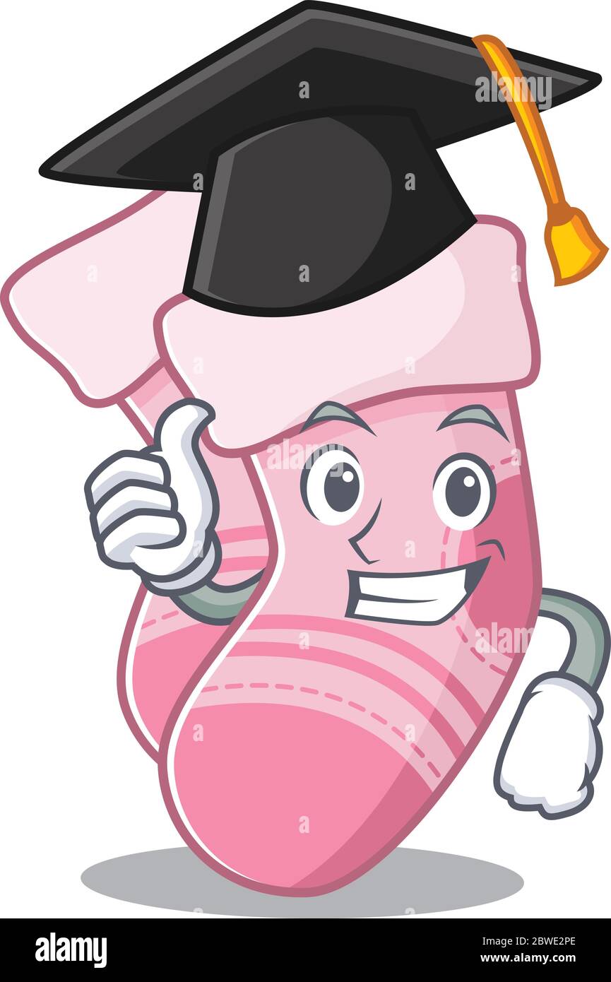Happy proud of baby socks caricature design with hat for graduation ...