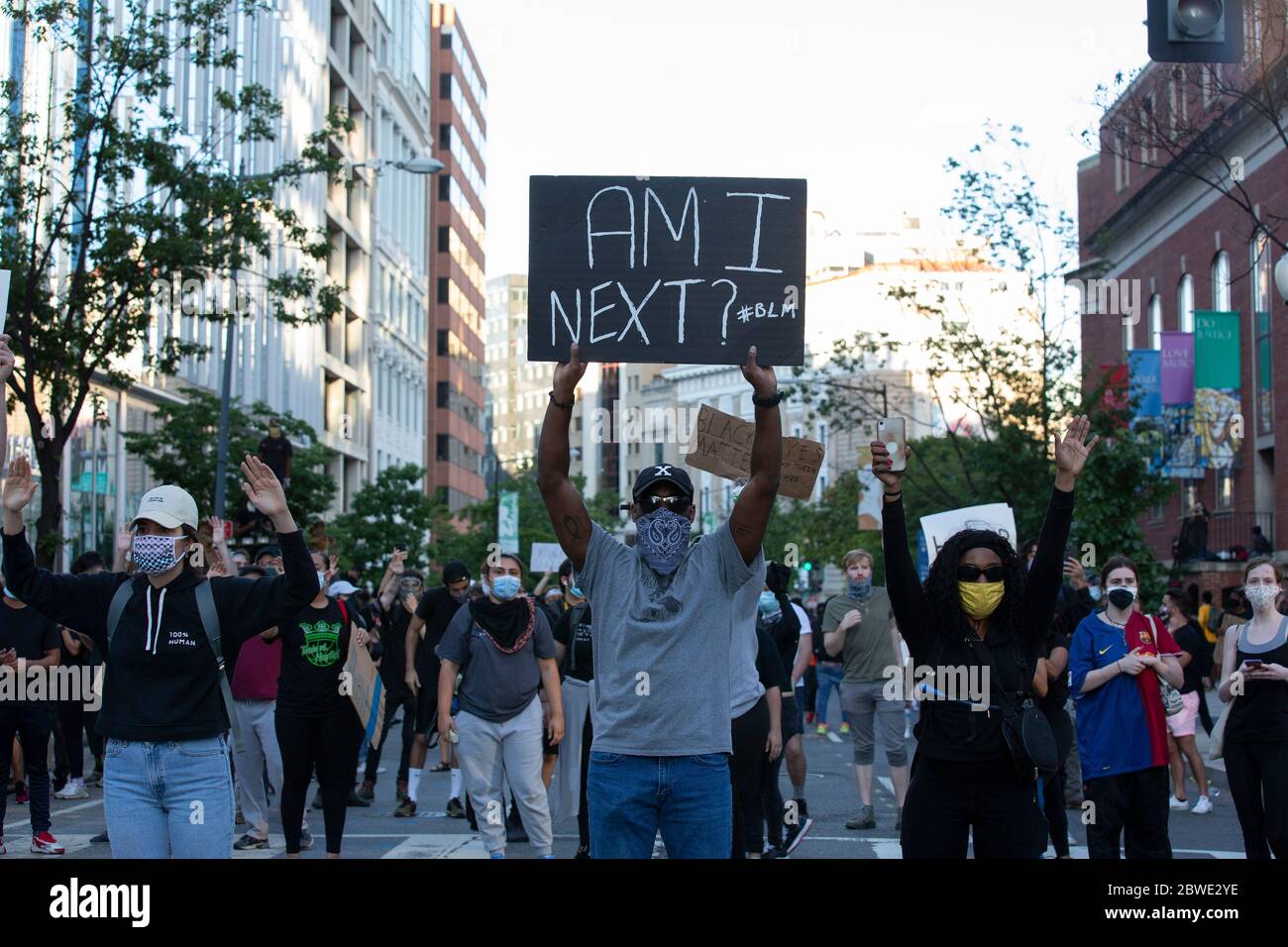 Intersection with protest sign hi-res stock photography and images - Alamy