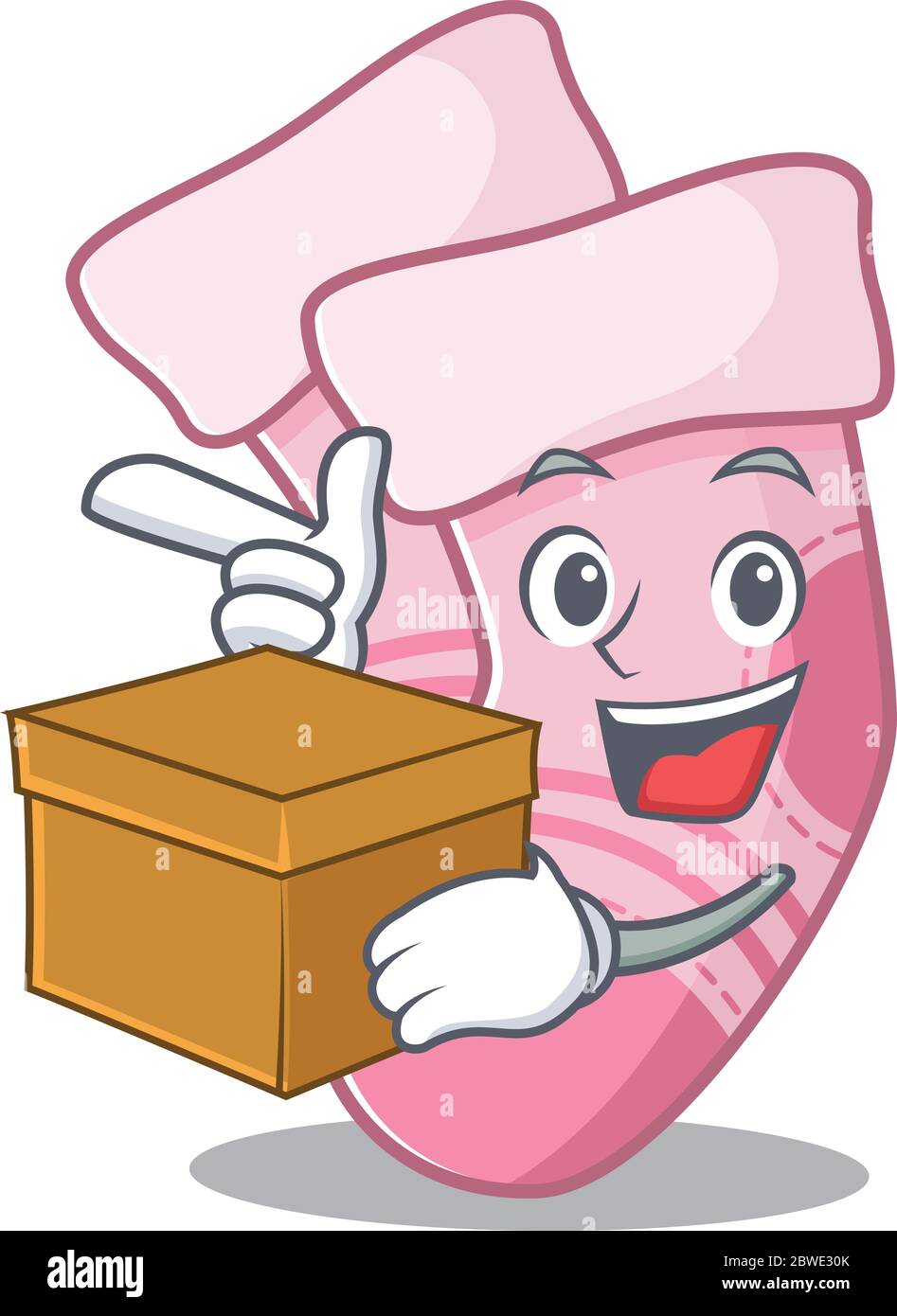 A cheerful baby socks cartoon design concept having a box Stock Vector ...