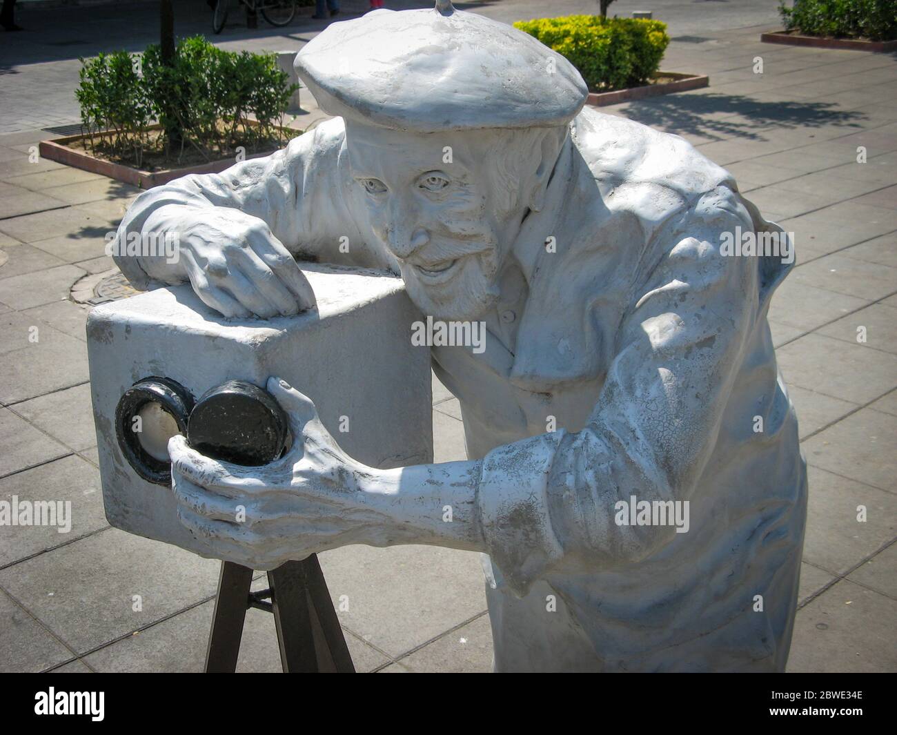 Rasht, Gilan, Iran - August 11 2019 : Photographer's statue on a walk ...