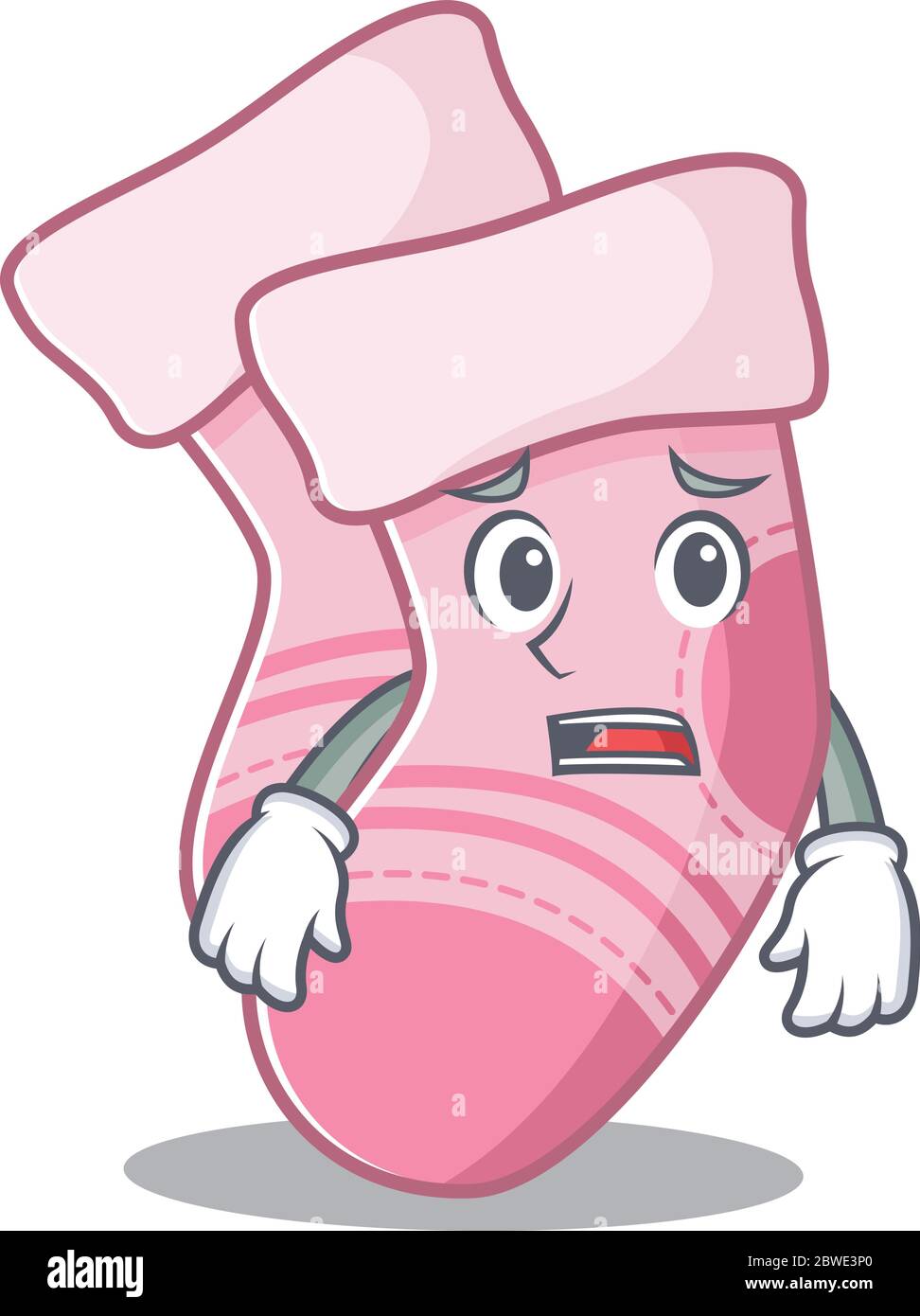 Cartoon design style of baby socks having worried face Stock Vector ...