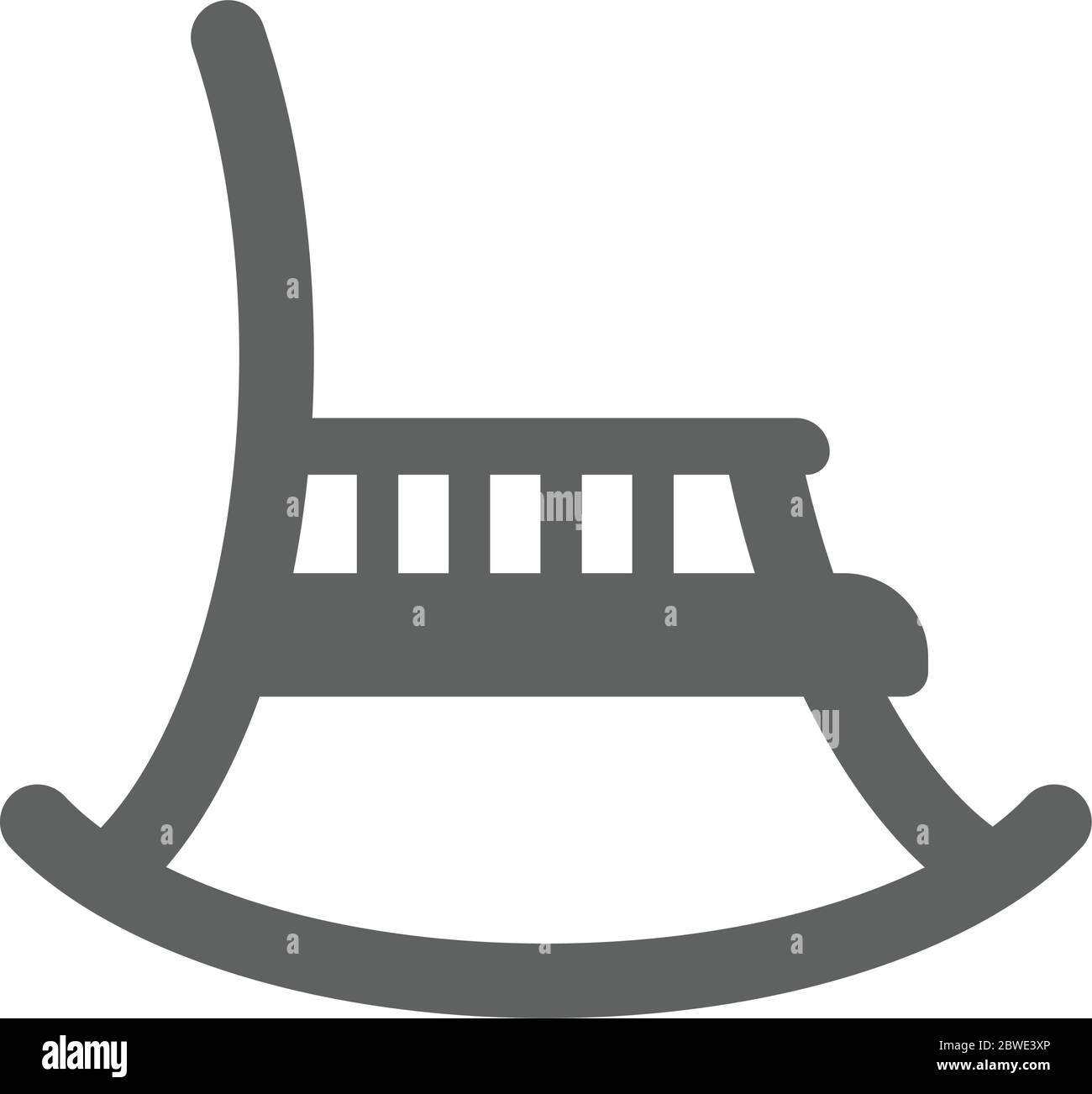 Rocking chair gray icon, furniture, vector graphics for commercial ...