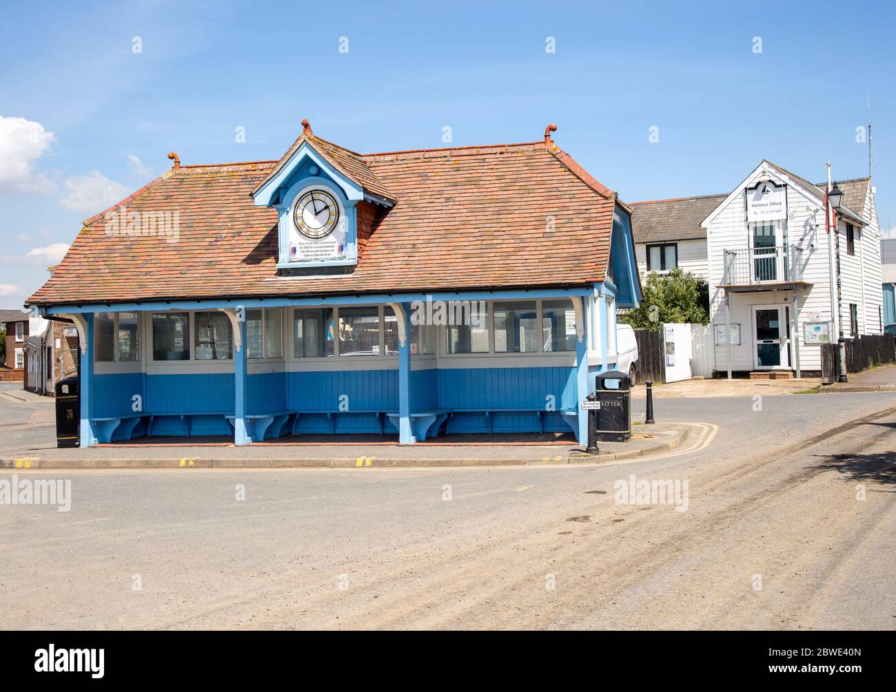 Historic shelter with clock in village centre, Brightlingsea, Tendring ...