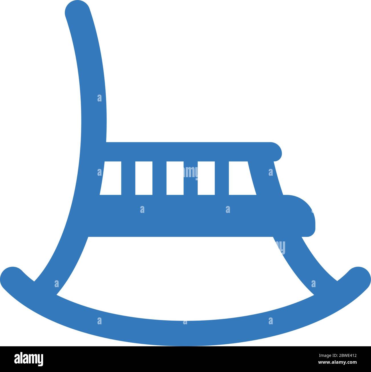 Rocking chair blue icon, vector graphics for commercial, print media ...
