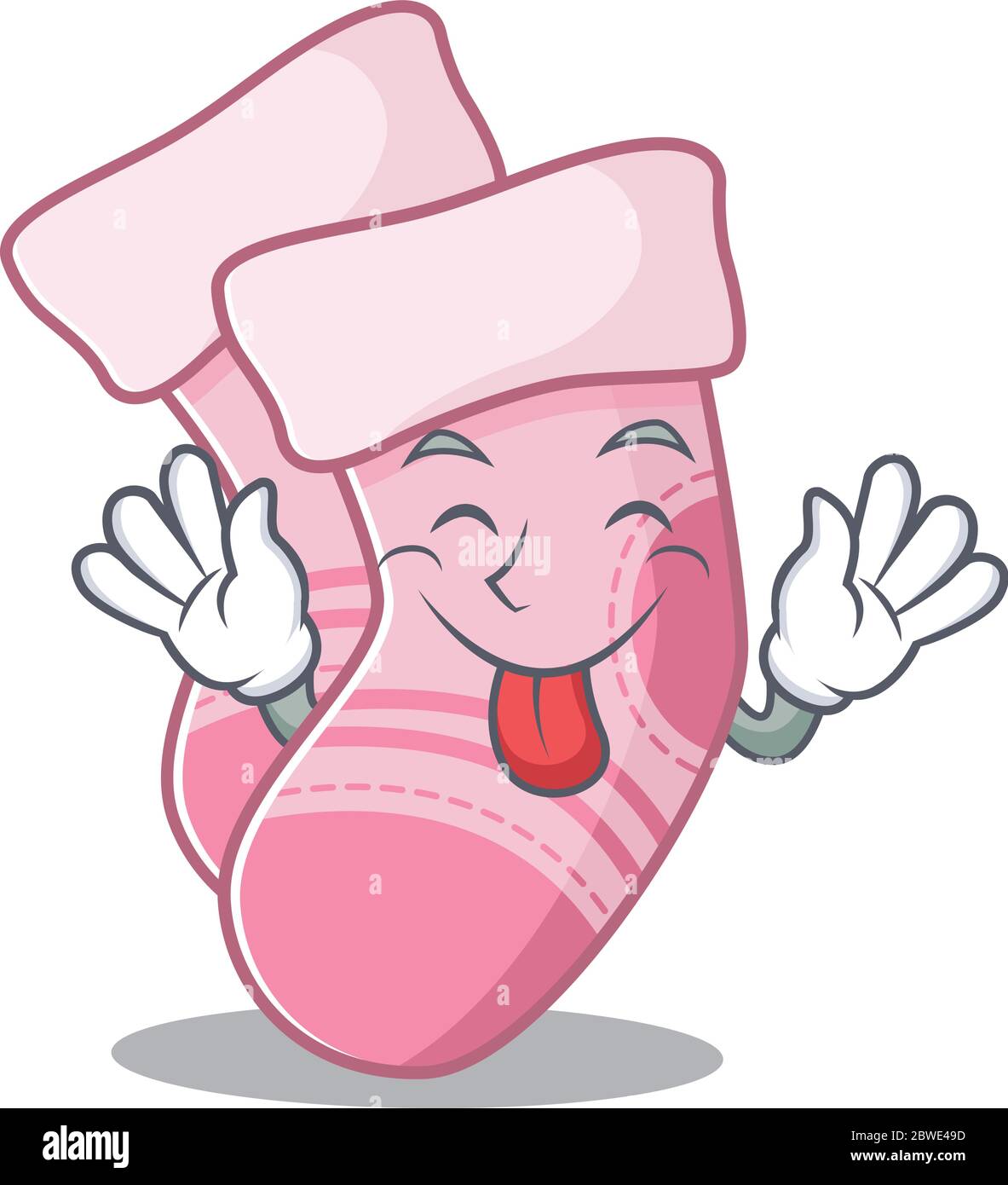 Funny baby socks cartoon design with tongue out face Stock Vector Image ...