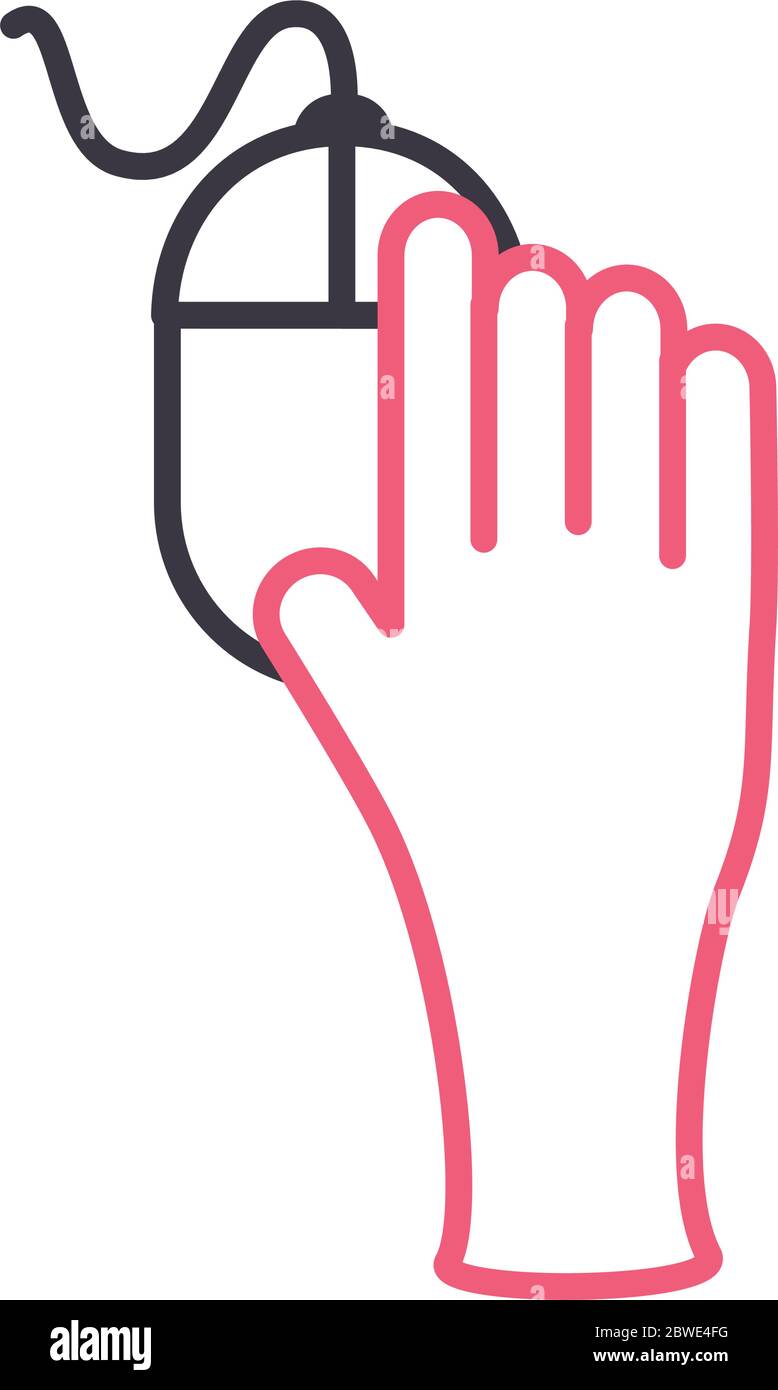 hand with mouse line style icon vector design Stock Vector Image & Art ...