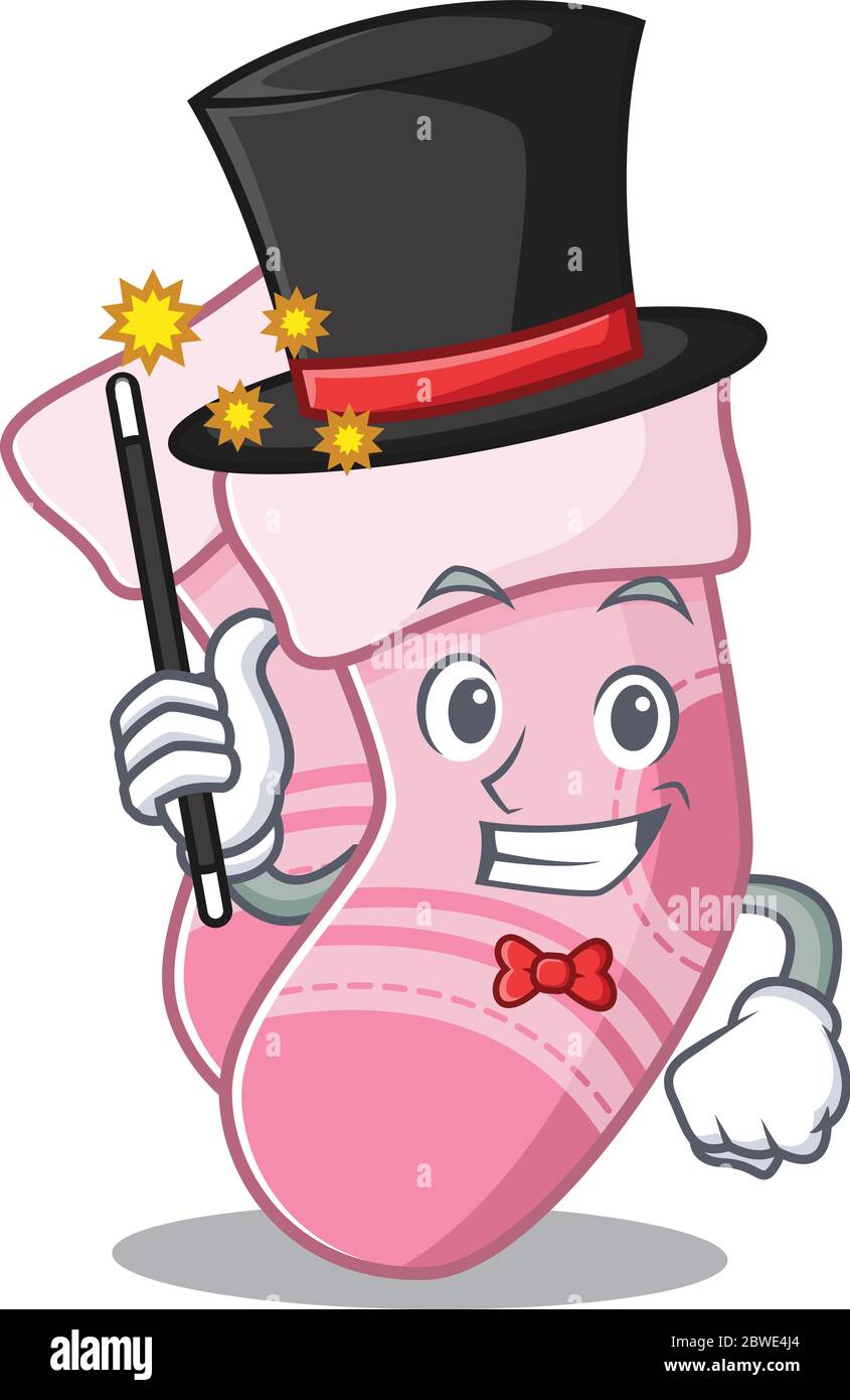 A gorgeous smart Magician of baby socks cartoon design style Stock ...