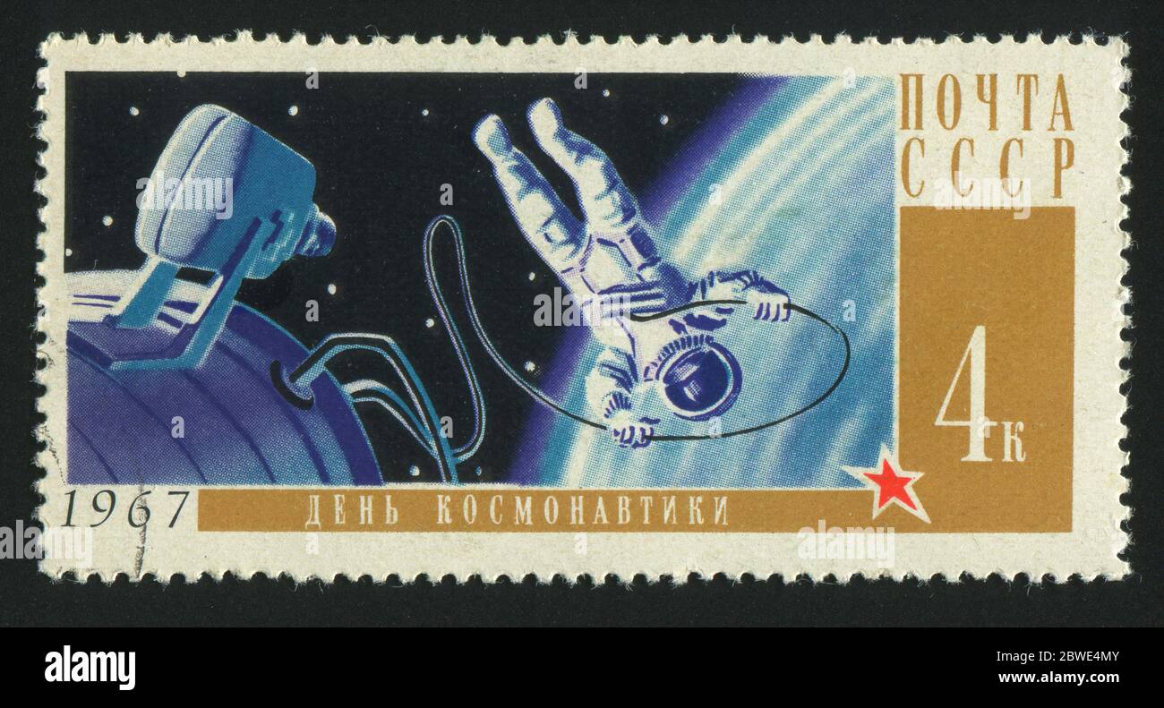 RUSSIA - CIRCA 1967: stamp printed by Russia, shows planet and ...