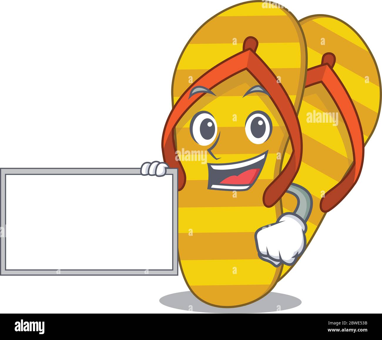 Cartoon character design of flip flops holding a board Stock Vector ...