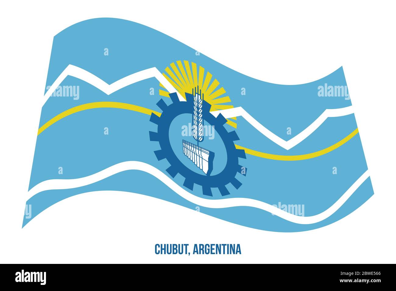 Chubut Flag Waving Vector Illustration on White Background. Flag of ...