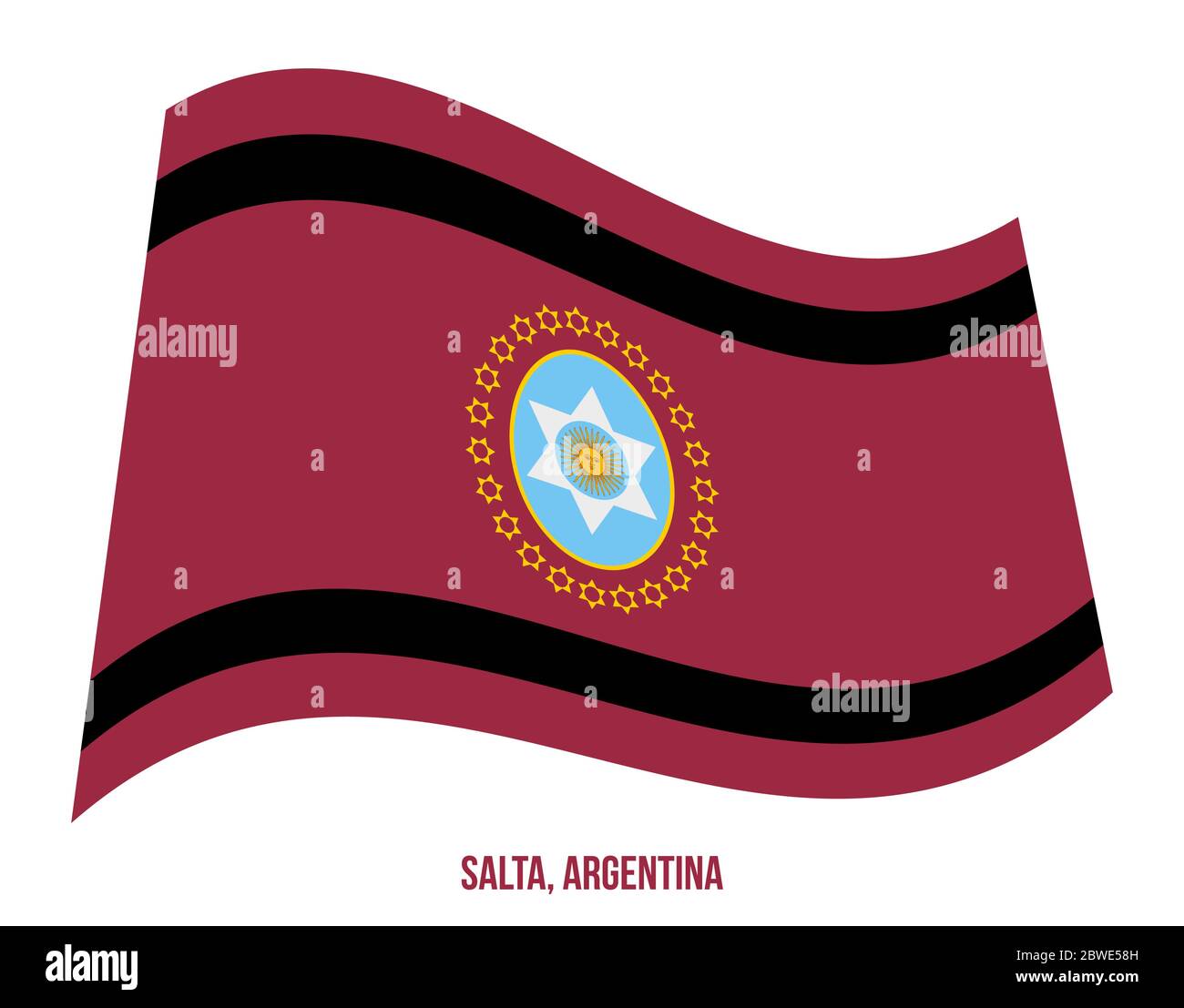 Salta Flag Waving Vector Illustration on White Background. Flag of ...