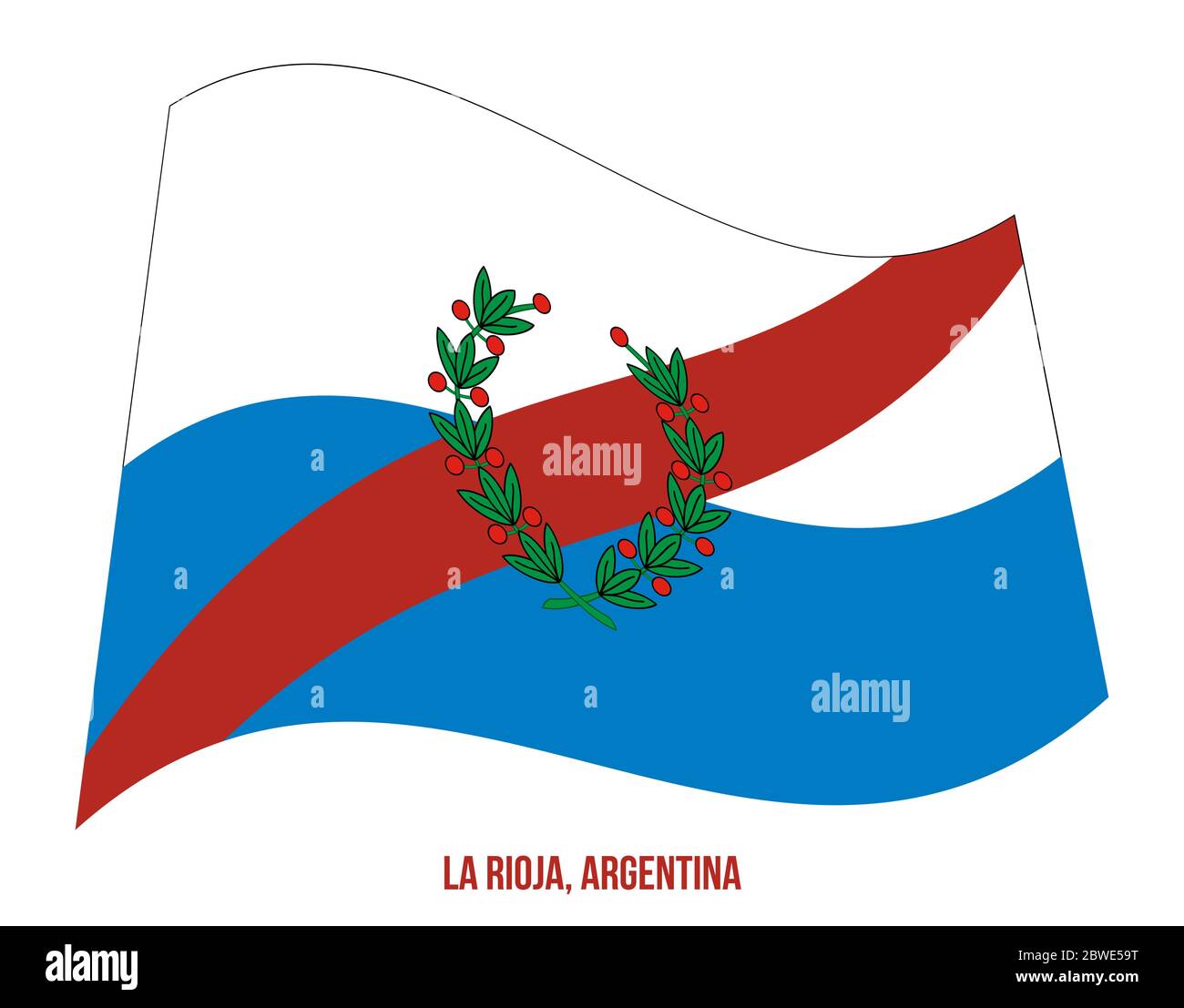 La Rioja Flag Waving Vector Illustration on White Background. Flag of ...