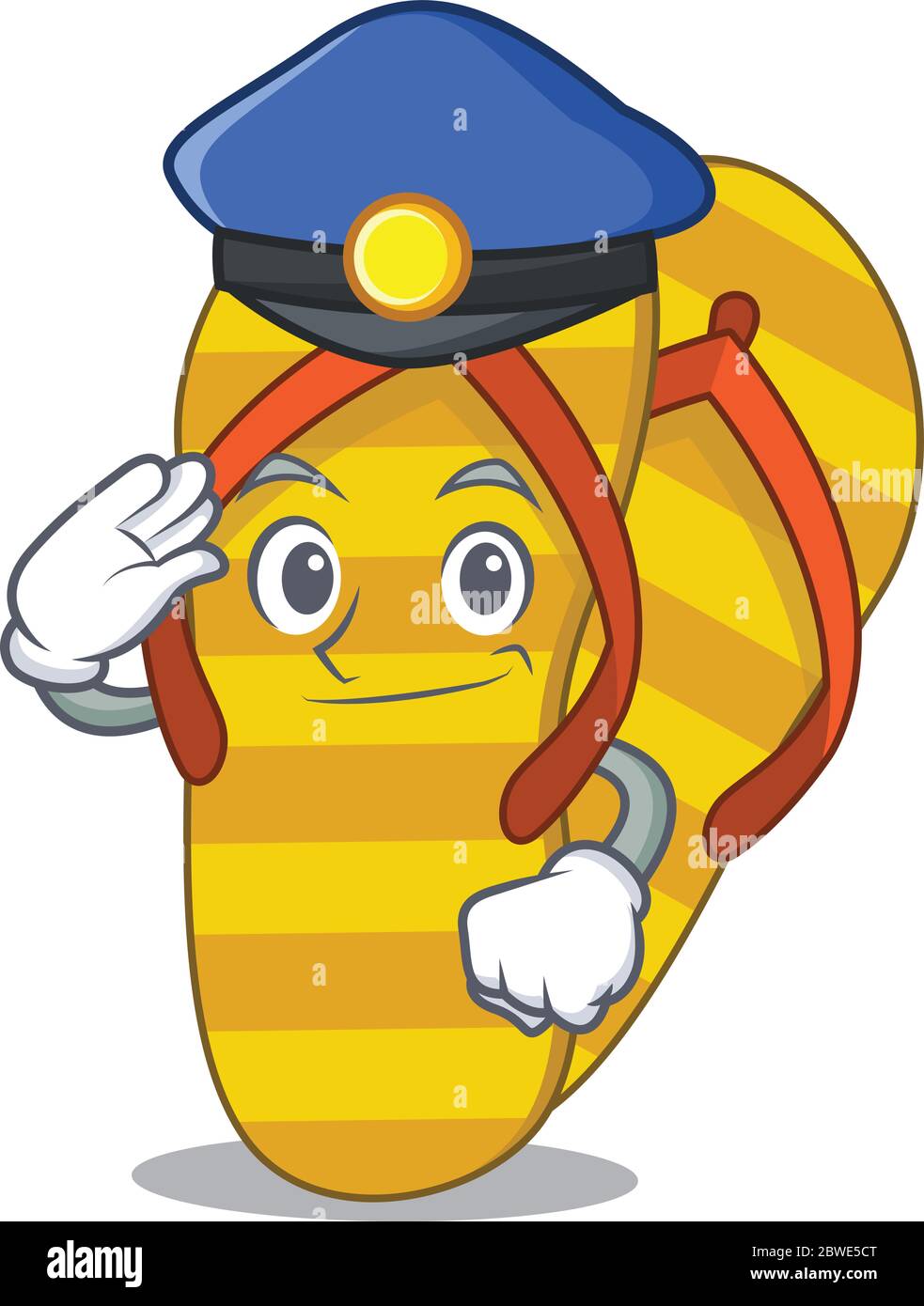 Police officer cartoon drawing of flip flops wearing a blue hat Stock ...